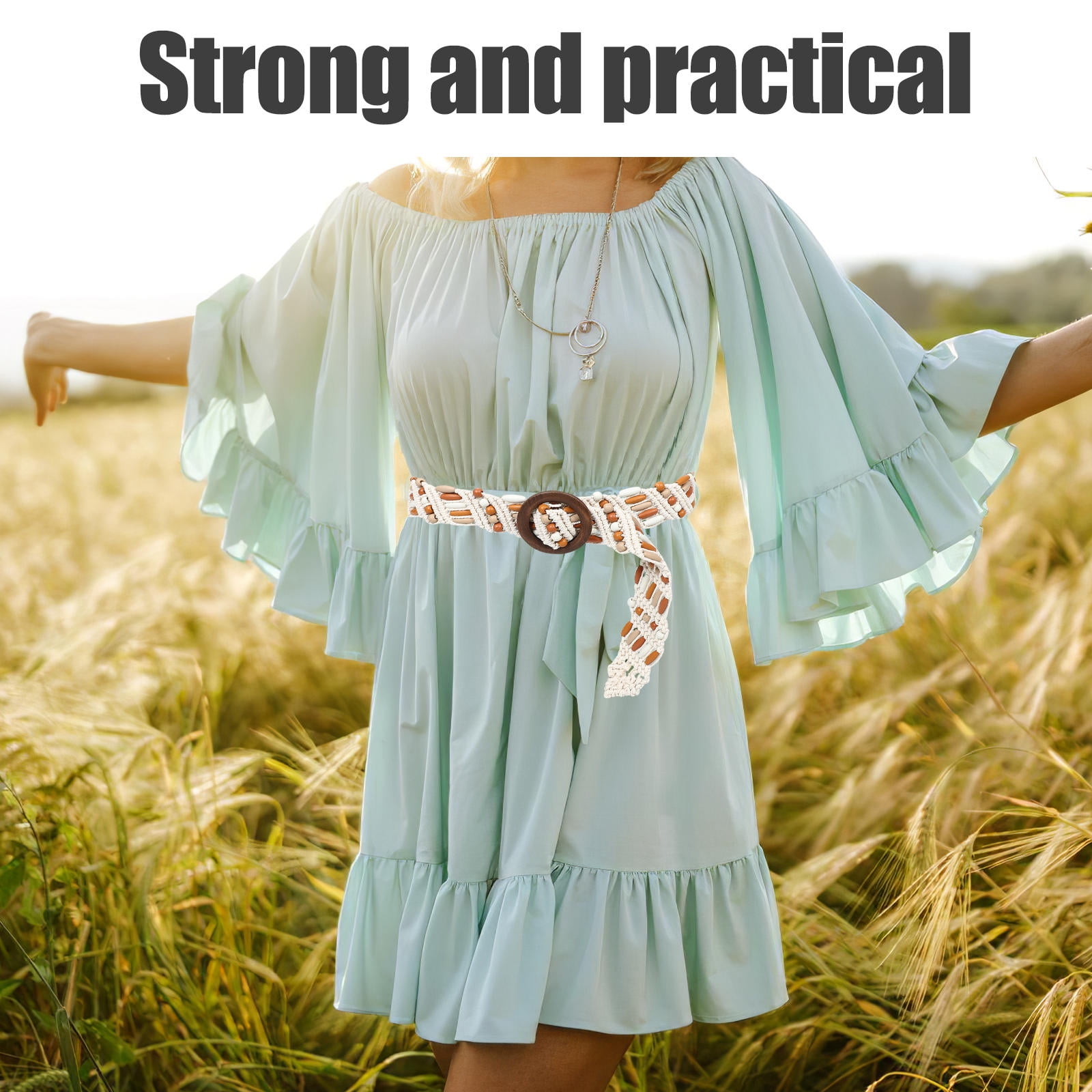 TABLZONE Bohemian Woven Waist Belt for Women's Adjustable MultiColor ...