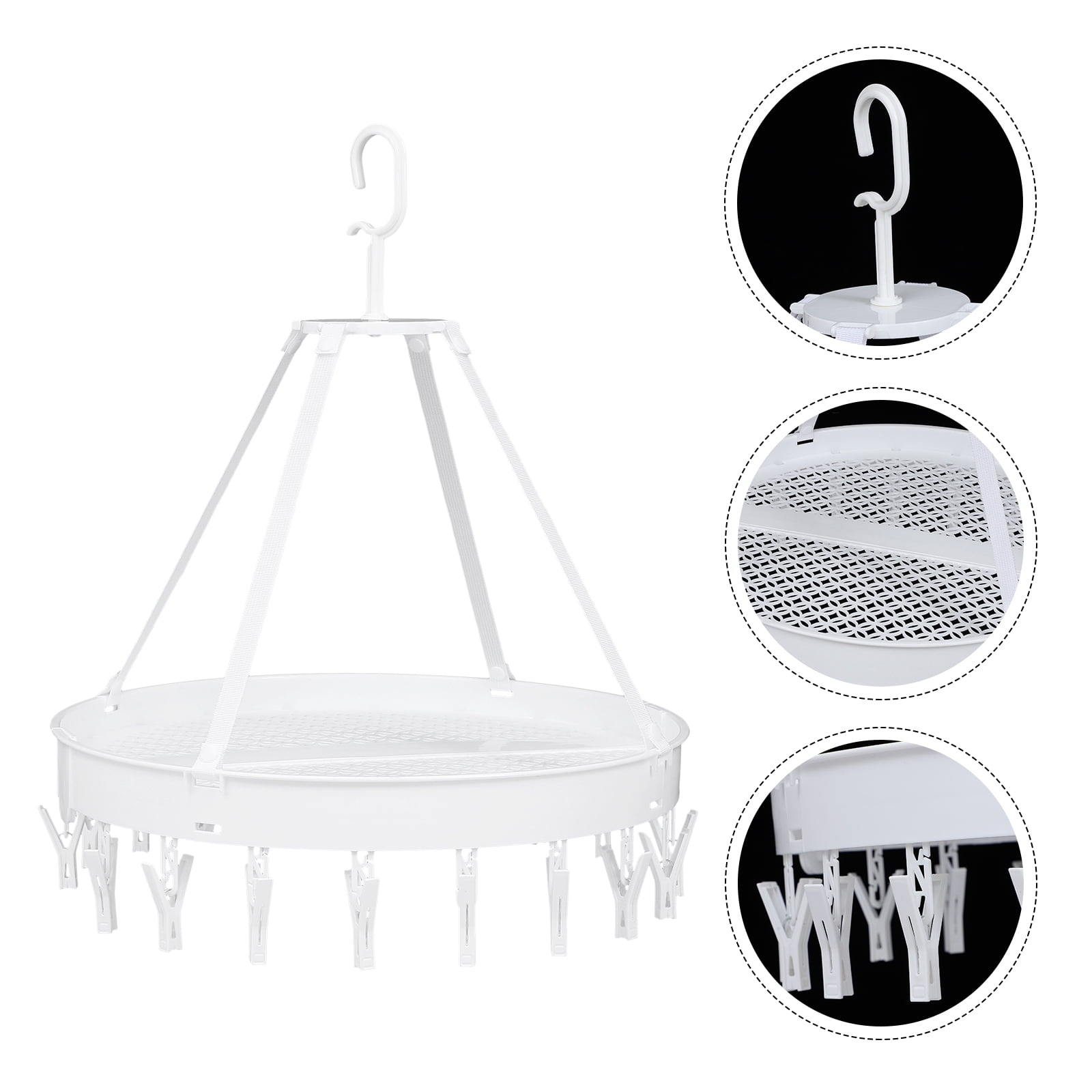 TABLZONE bras drying hanger Foldable Clothes Drying Hanger White 1Pack ...