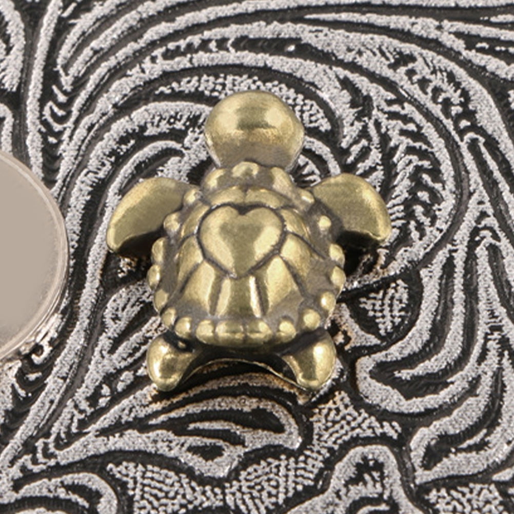 TABLZONE Brass Turtle Statue Heart Design Mini Tortoise Decor Antiqued ...