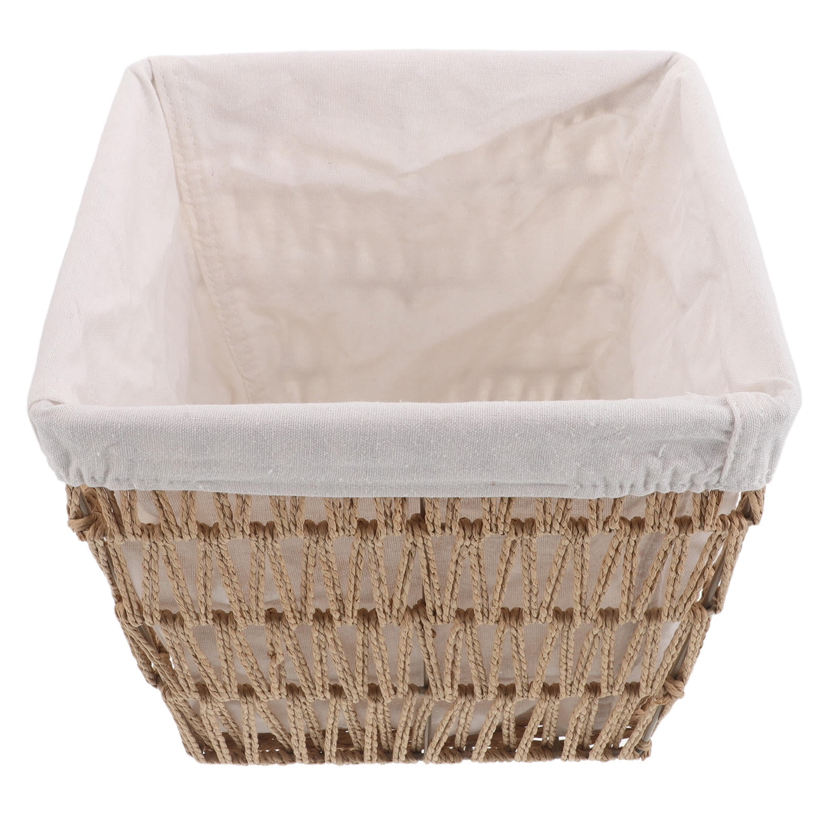 TABLZONE Handwoven Light Brown Paper Rope Bread Basket with Removable ...