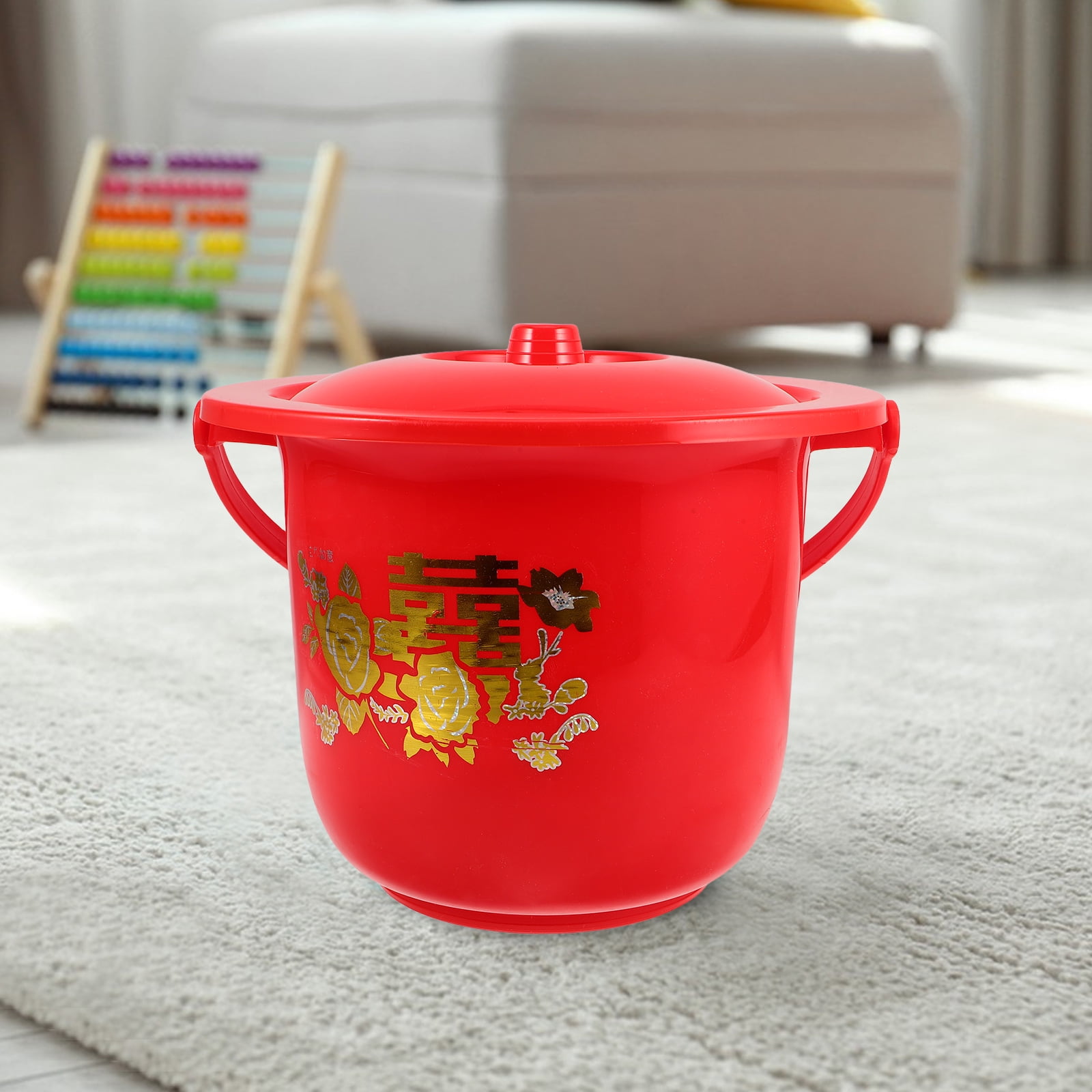 TABLZONE Portable Plastic Chamber Pot with Lid Lightweight Bedside ...