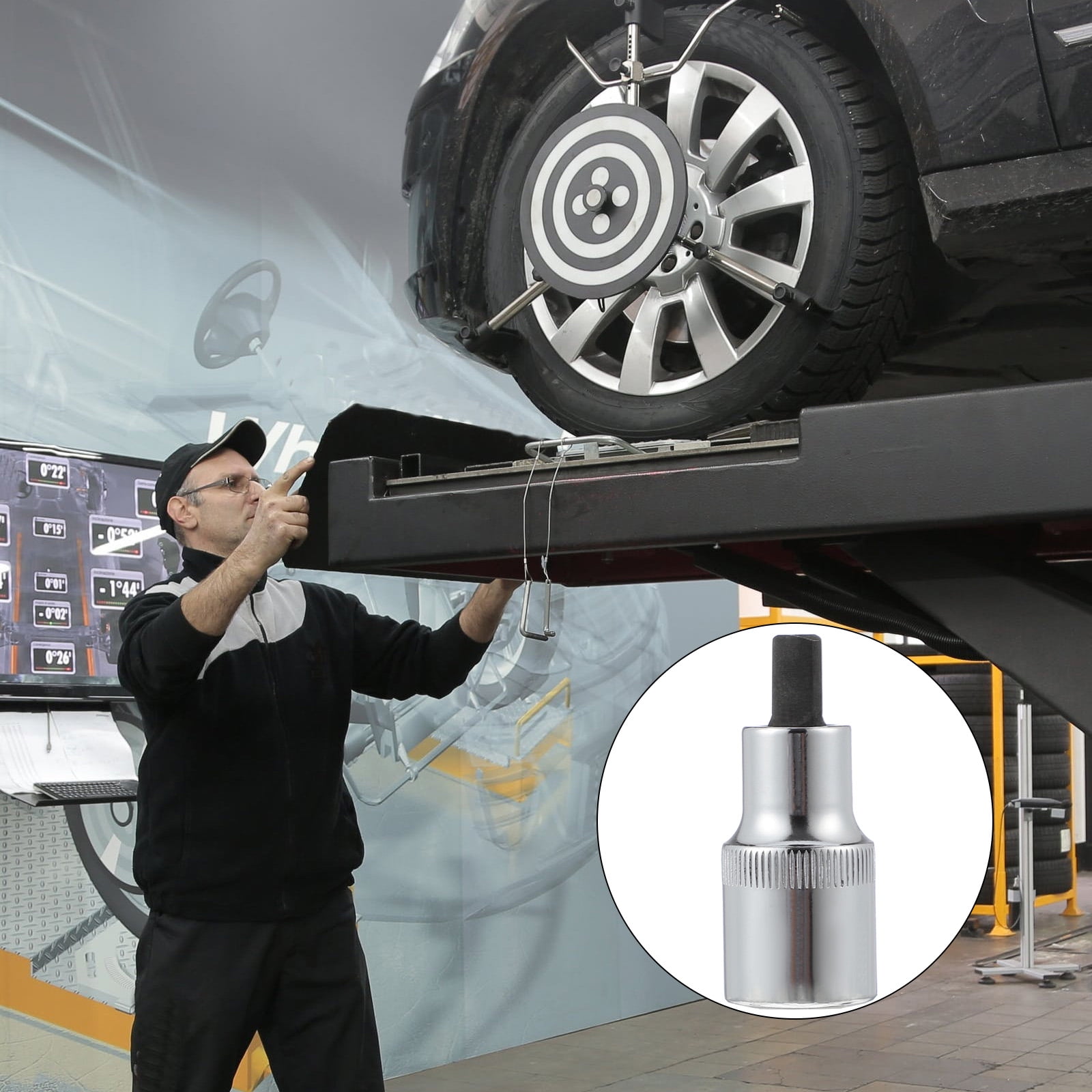 TABLZONE Silver Steel Shocks Absorber Socket for Car Use with Durable ...