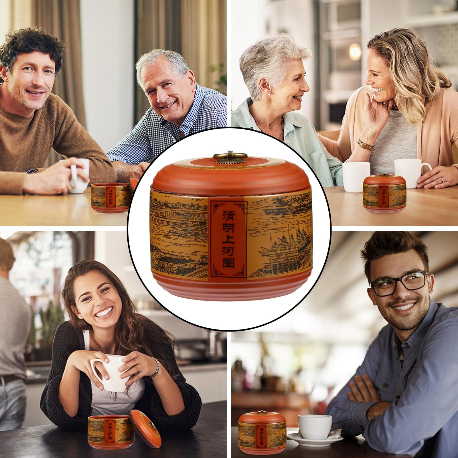 TABLZONE Ceramic Airtight Container Tea Storage Jar Home Use Assorted Color 1Set - Walmart.com