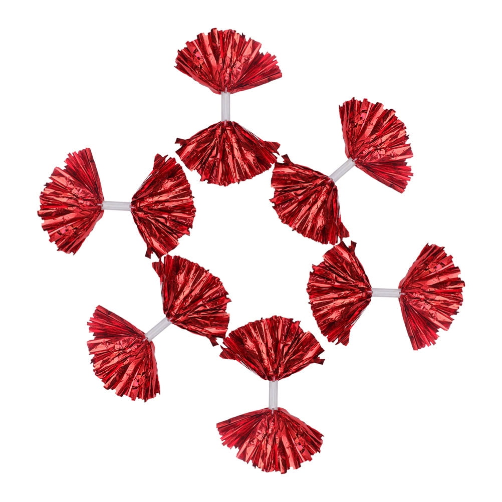 TABLZONE Cheerleading Hand Flower 4Pcs Red Pet Plastic for Performance ...