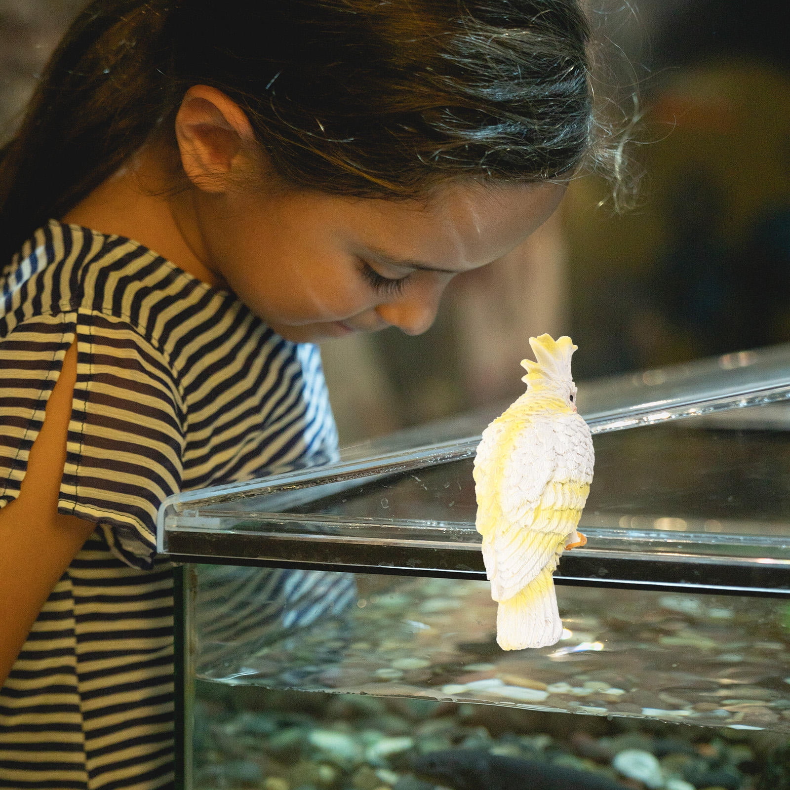 TABLZONE Cute Design Parrot Figurine Aquarium Ornament Assorted Color 1Set - Walmart.com