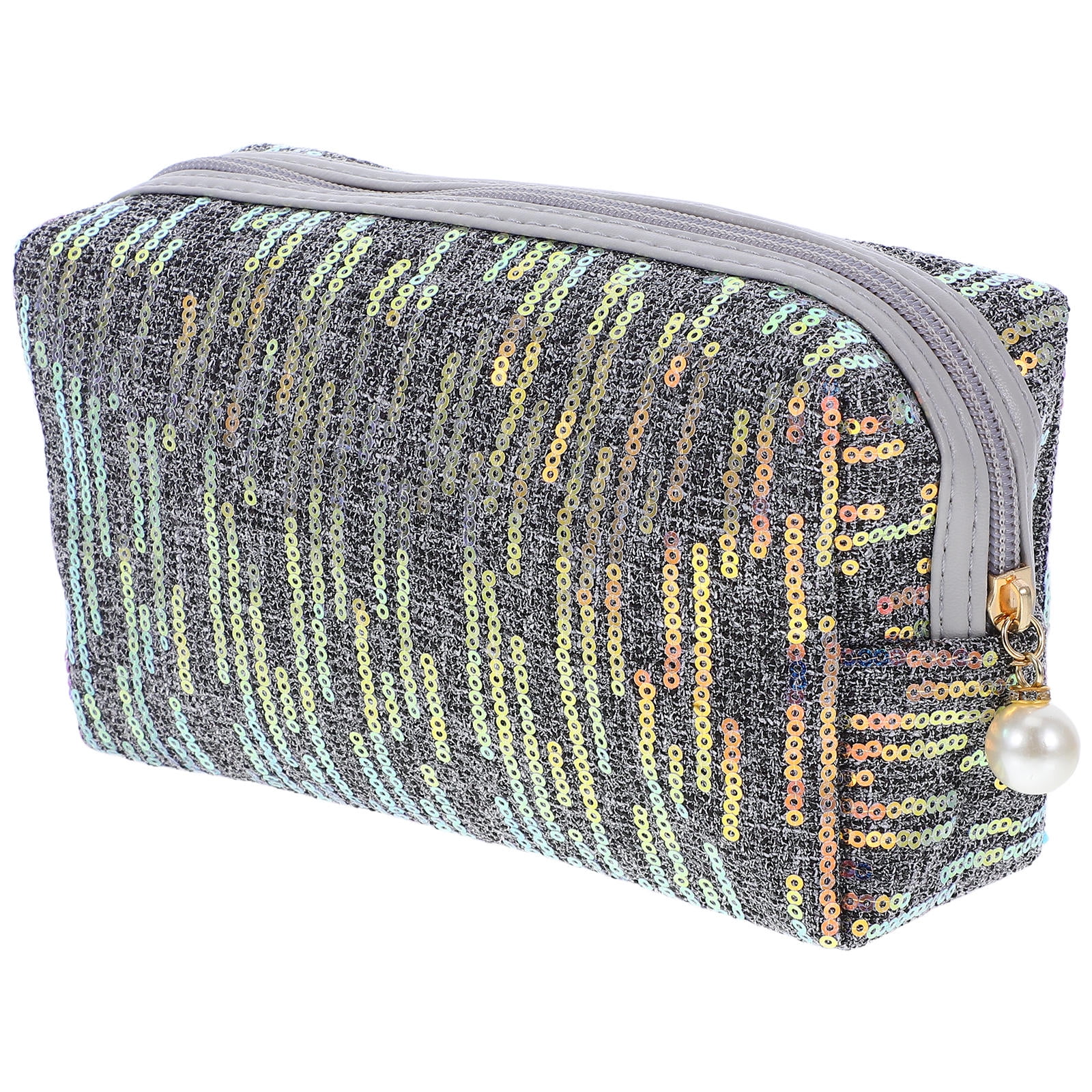 TABLZONE Cute Portable Sequin Makeup Organizer Grey for Travel and ...