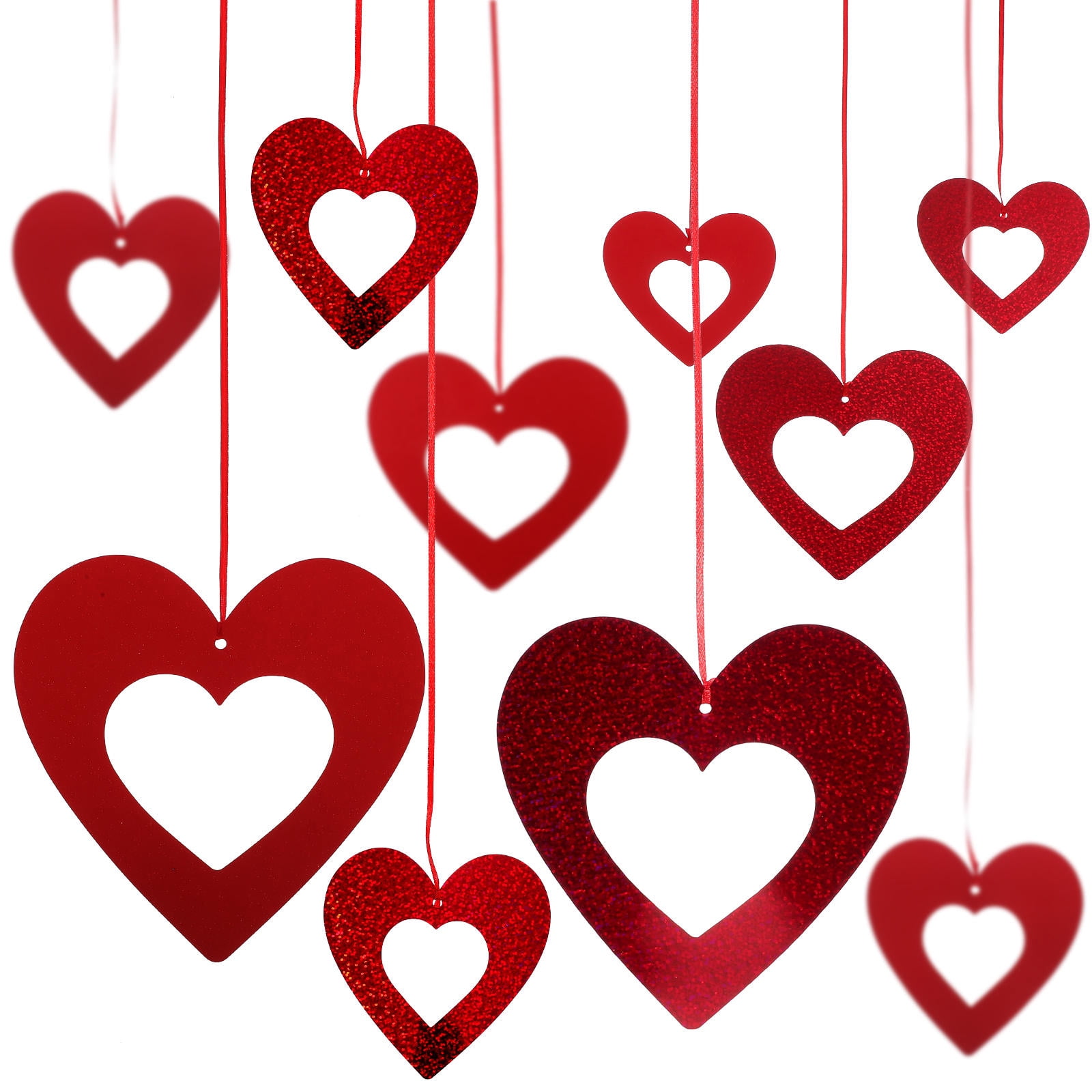 TABLZONE Decorative Items Hanging Hearts Decorations Red PVC Ceiling ...