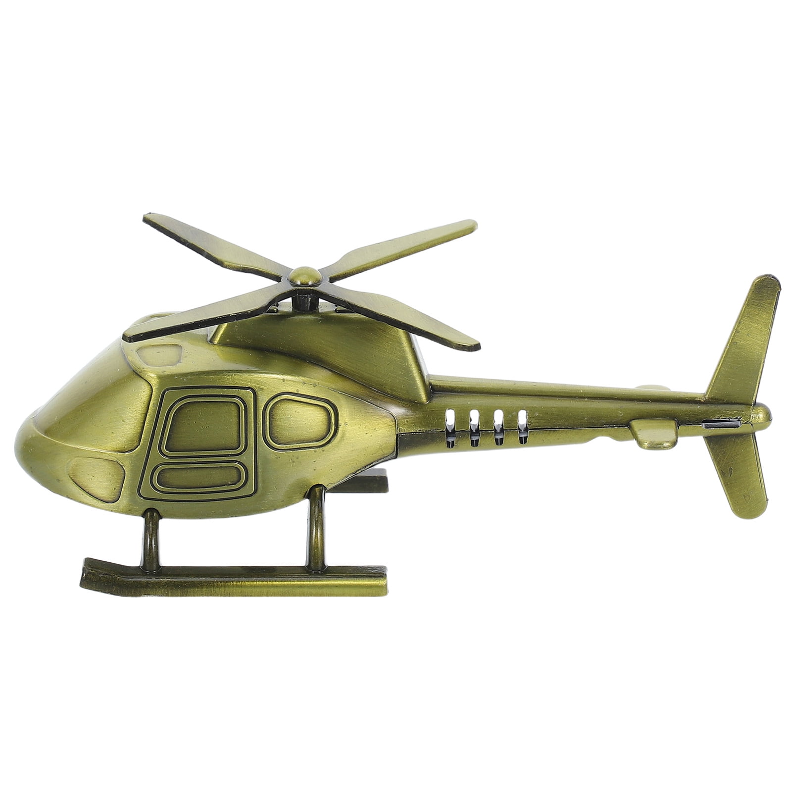 TABLZONE Golden Metal Helicopter Model Aircraft Collectible Vintage ...