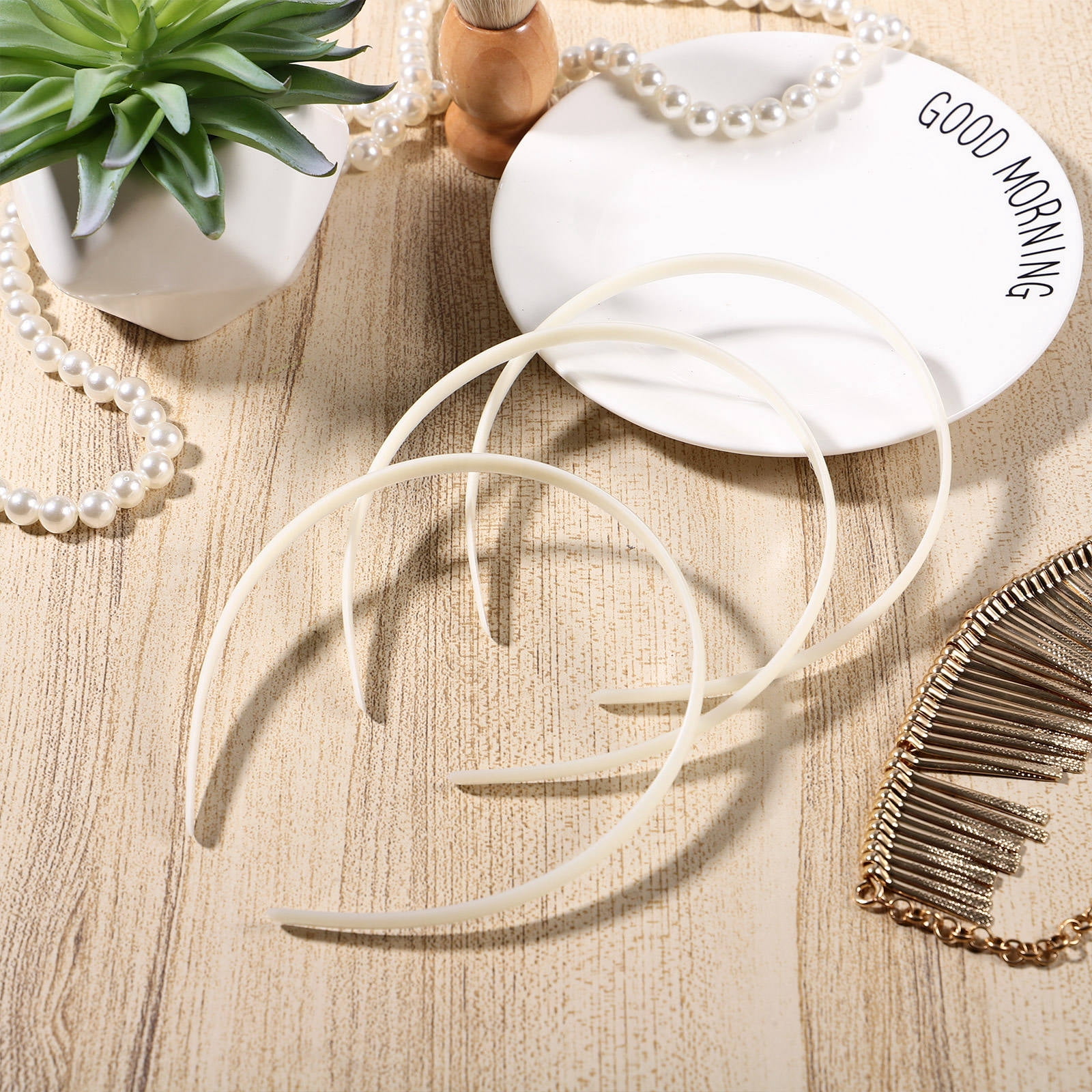 TABLZONE Craft Plastic Hairbands Headband Plastic White 12Pcs - Walmart.com