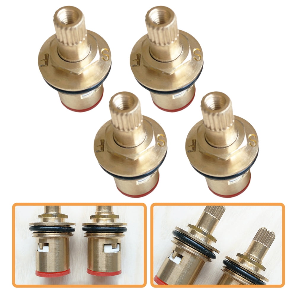 TABLZONE 4Pcs Faucet Valve Core Replacement Kit, Golden Plastic Repair ...