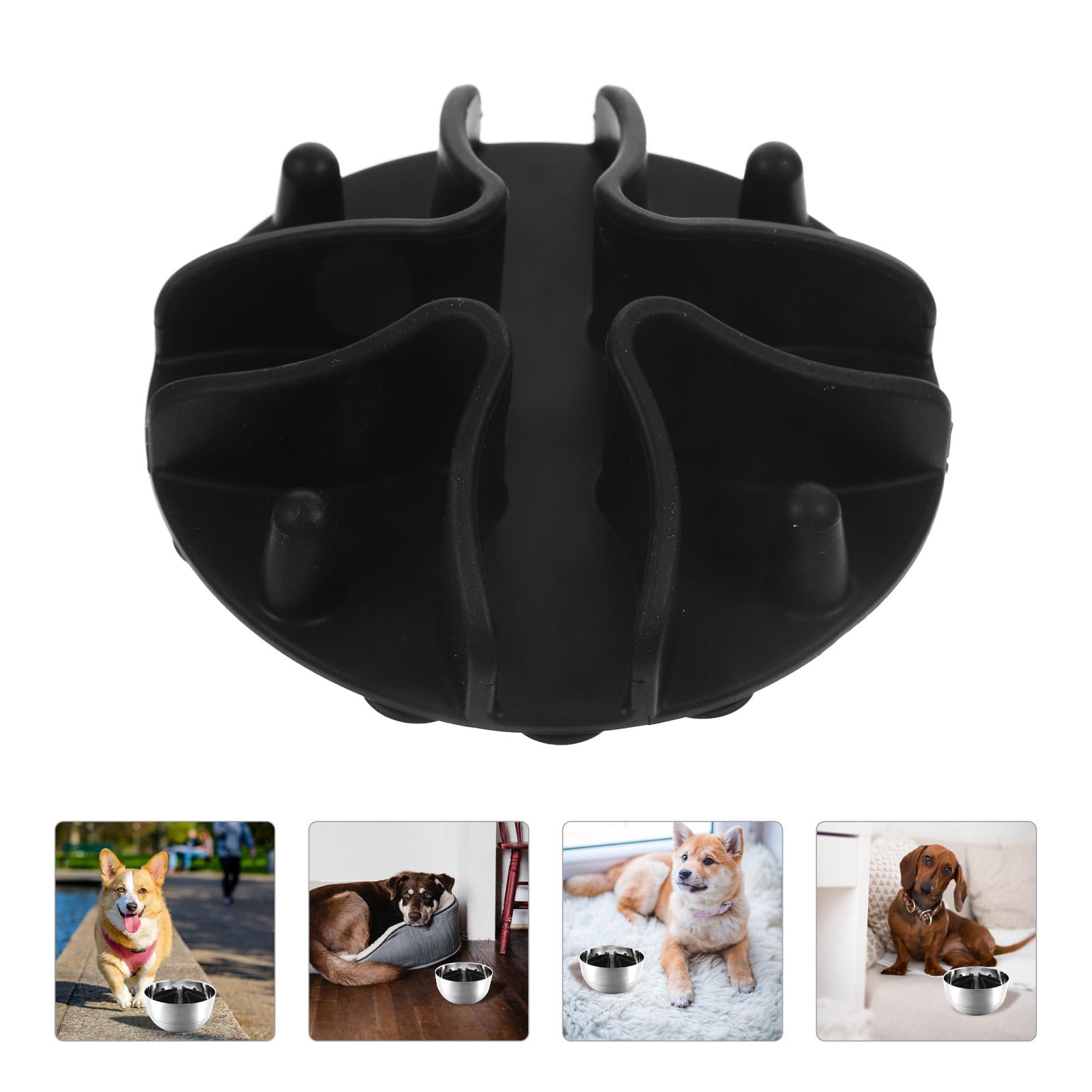 TABLZONE Slow Feeder Dog Bowl Insert Silicone Black Pet Food Bowl ...