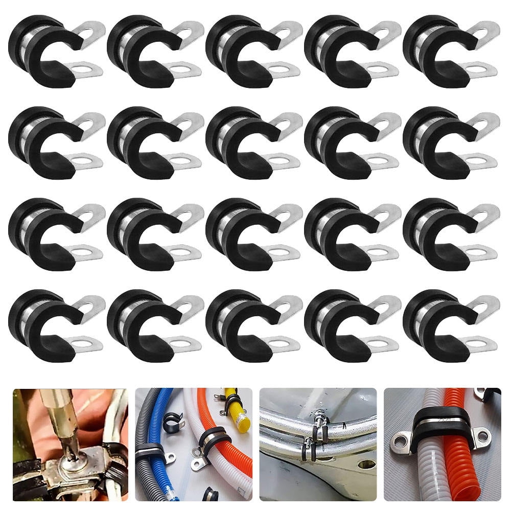 TABLZONE Durable Stainless Steel Cable Clamps with Rubber Padding 8mm ...