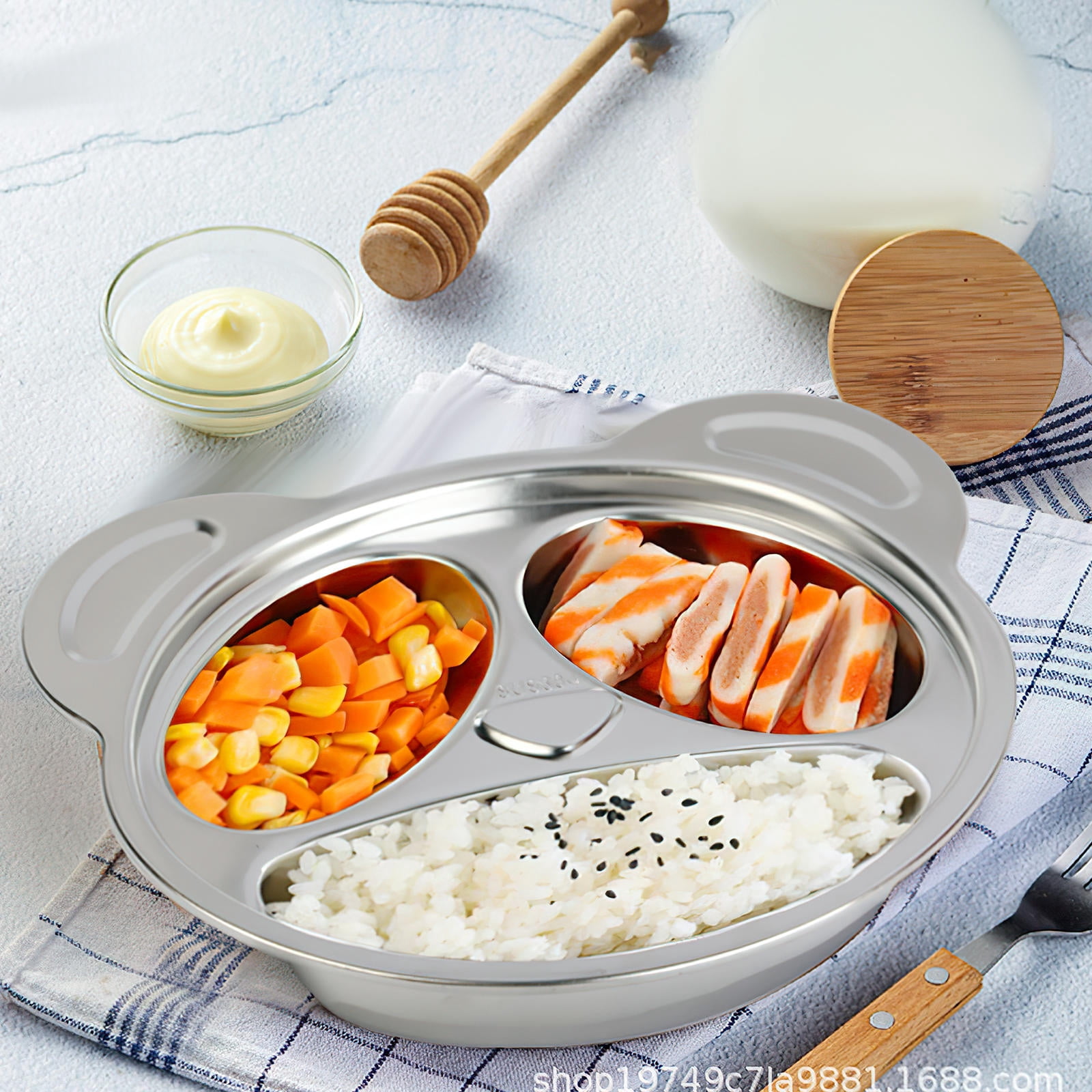 TABLZONE Food Portion Plates for Kids 1Pcs 25x18in 304 Stainless Steel ...
