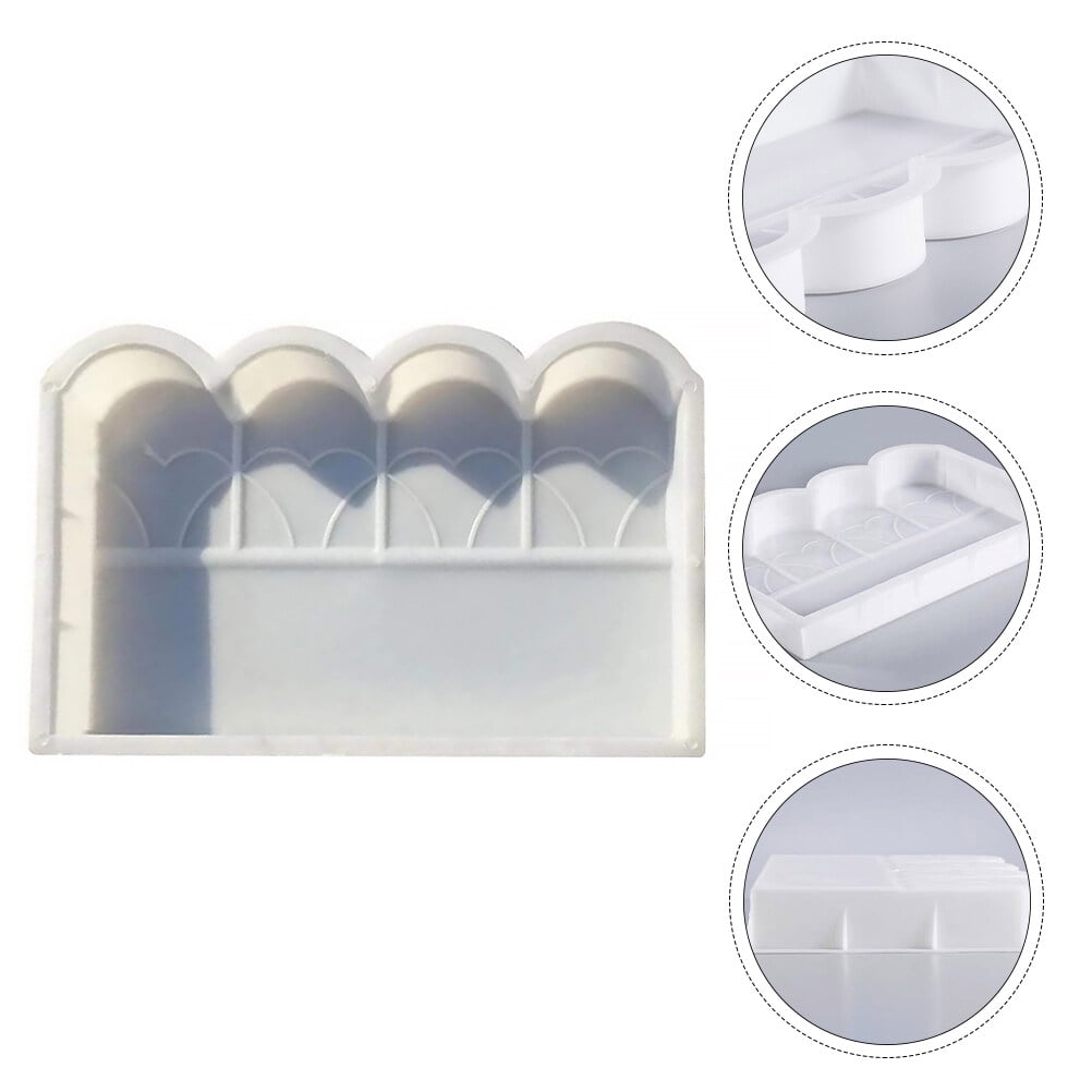 TABLZONE White Plastic Concrete Garden Edging Mold Border for Lawn Yard ...