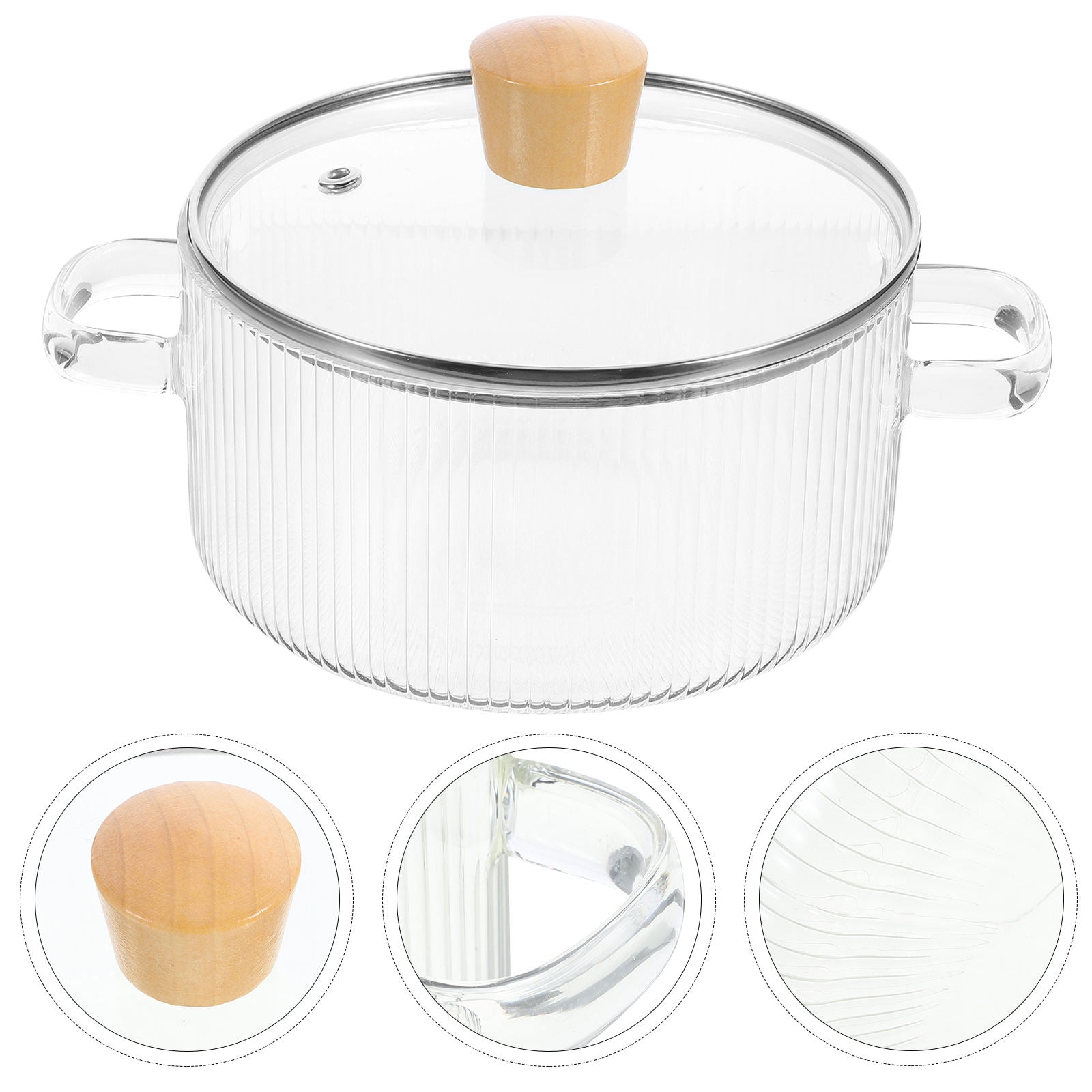 TABLZONE glass simmering pot for stove Glass Stew Pot Transparent 1Pcs ...
