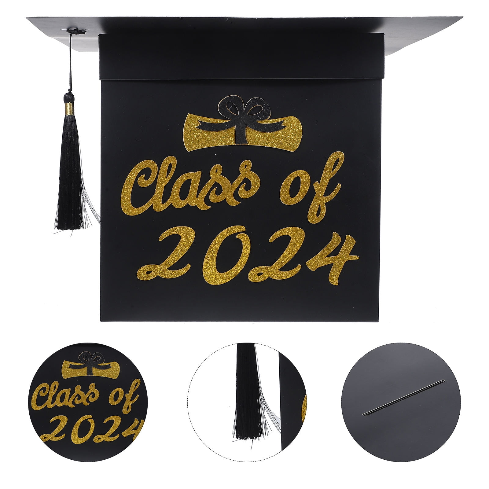 TABLZONE Graduation Hat Boxes Graduation Cap Card Holder Black Paper ...