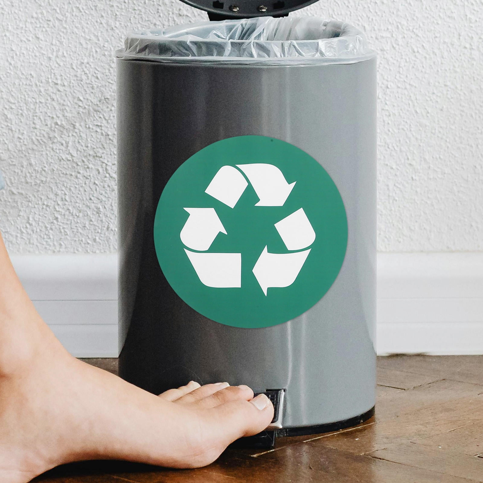 TABLZONE Weather Resistant Green Garbage Can Labels for Outdoor Trash Bin Identification ...