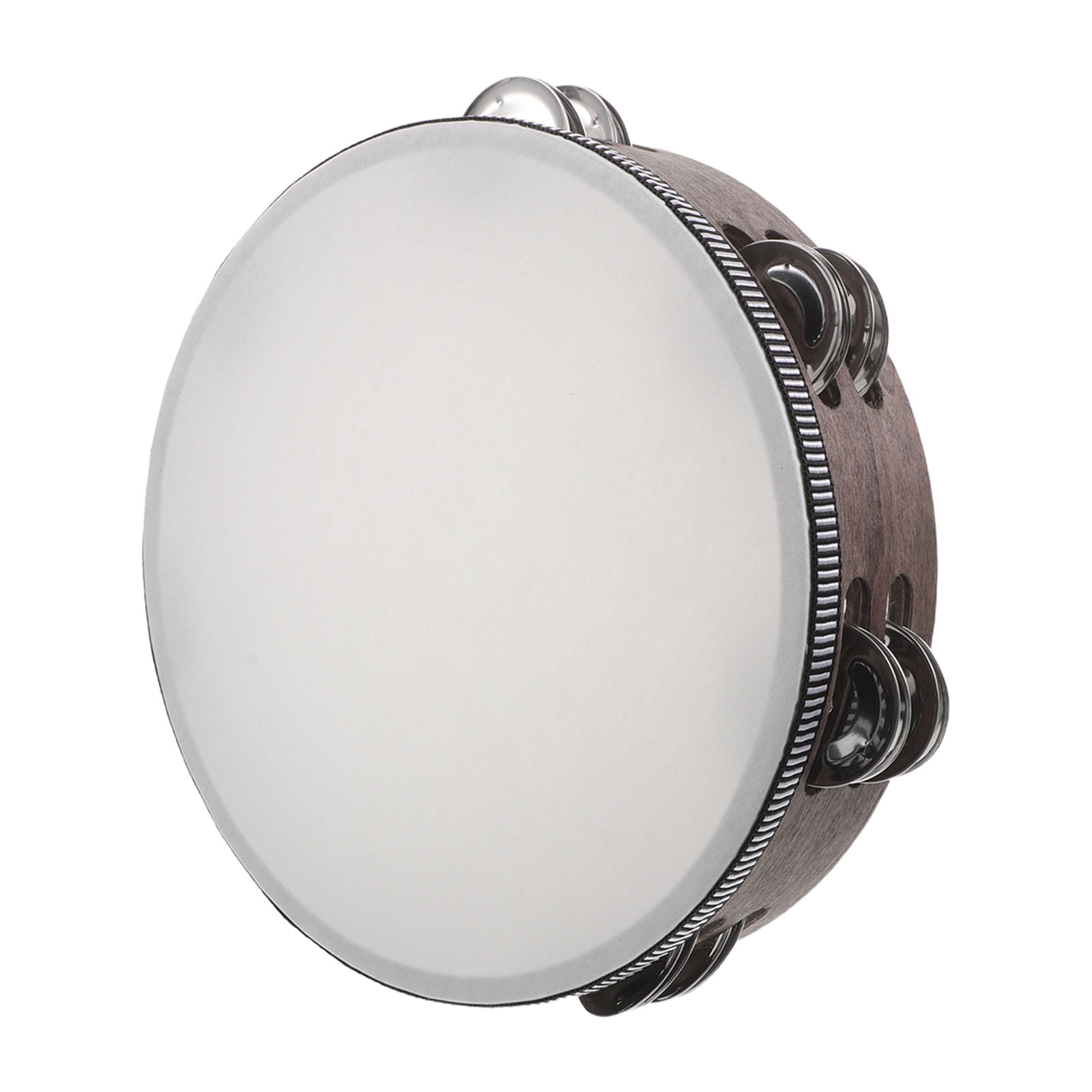 TABLZONE Wooden Handheld Tambourine Percussion Instrument Round Shape 1 ...