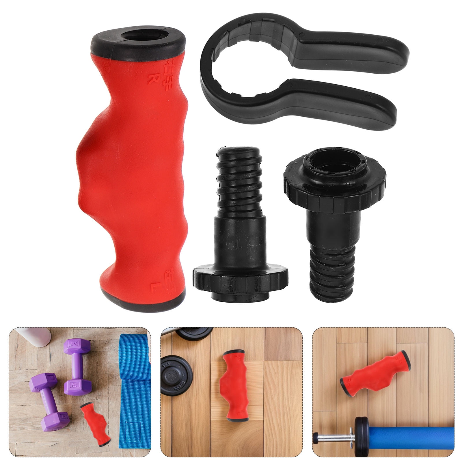 TABLZONE Red Nonslip Dumbbell Handle Replacement Grip Set, Detachable ...