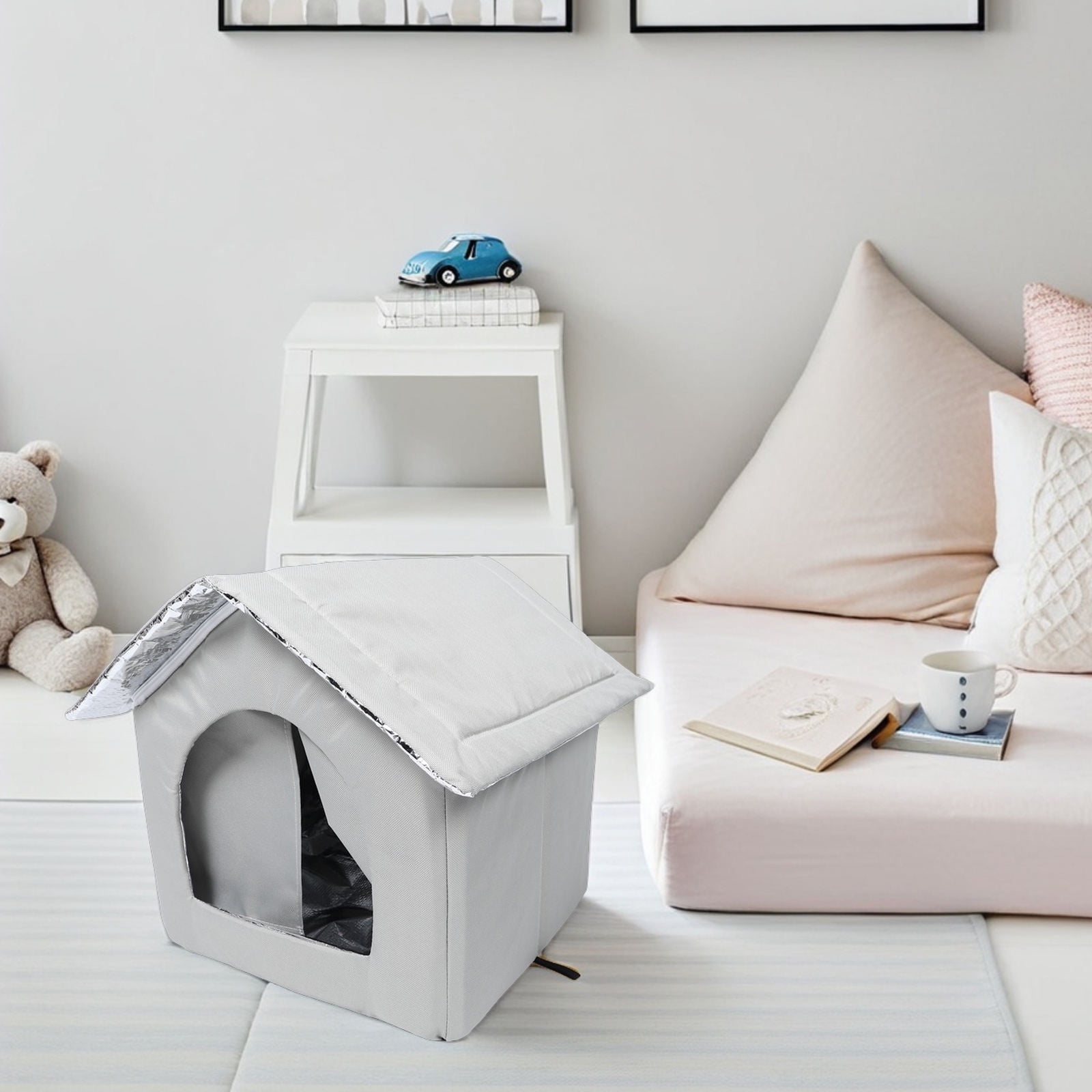 TABLZONE Indoor Cats Shelter With Cooling And Insulation Light Grey ...
