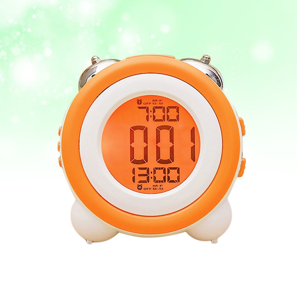 TABLZONE Orange Round Stay in Bed Clock with Quiet Mute Alarm for ...