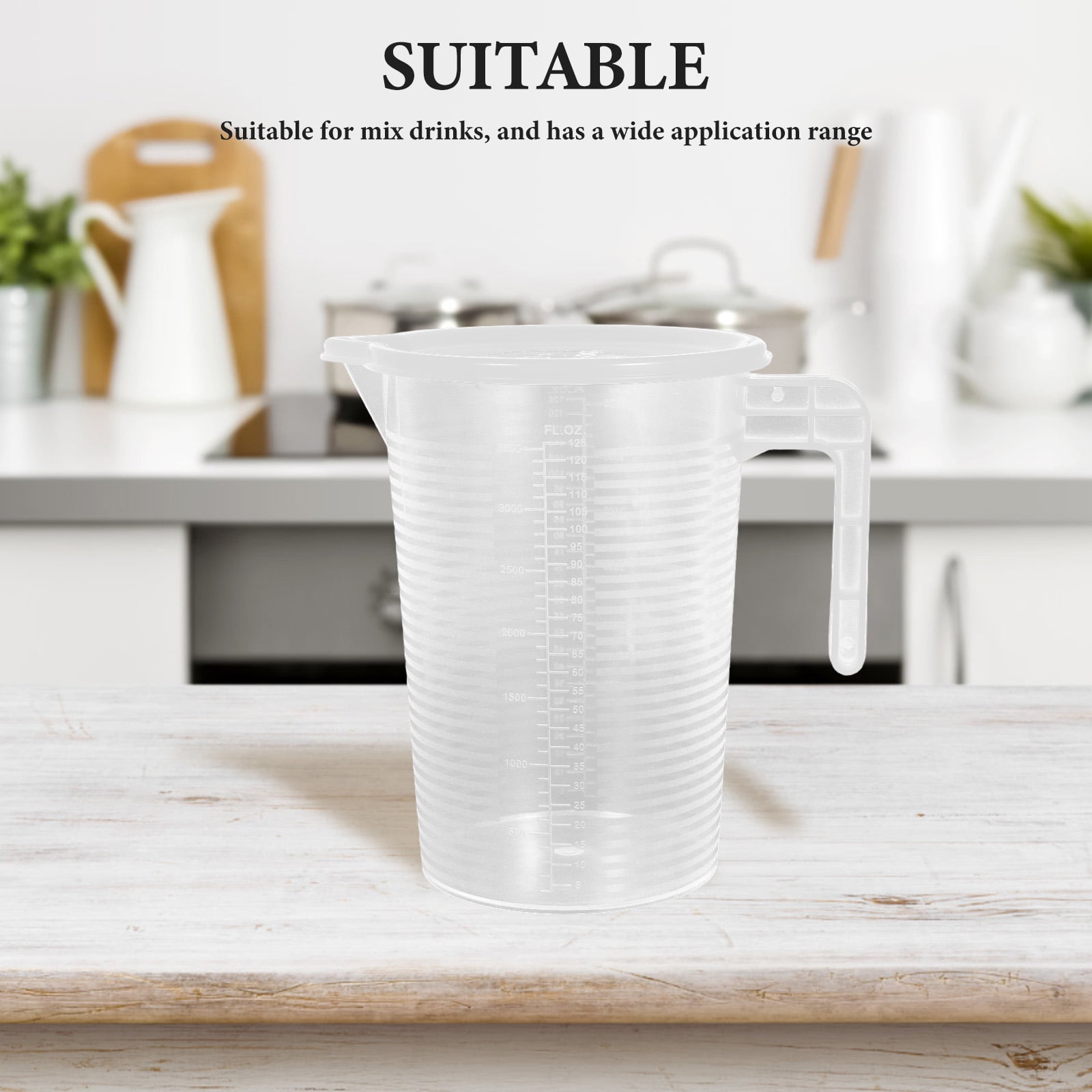 TABLZONE Transparent Plastic Measuring Pitcher with Lid for High ...
