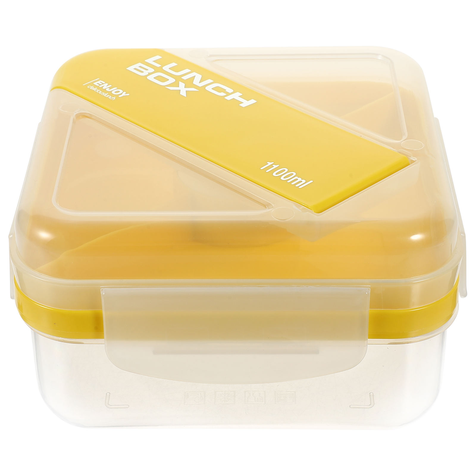 TABLZONE Leak-Proof Yellow Plastic Bento Lunch Box, Ideal for Outdoor ...
