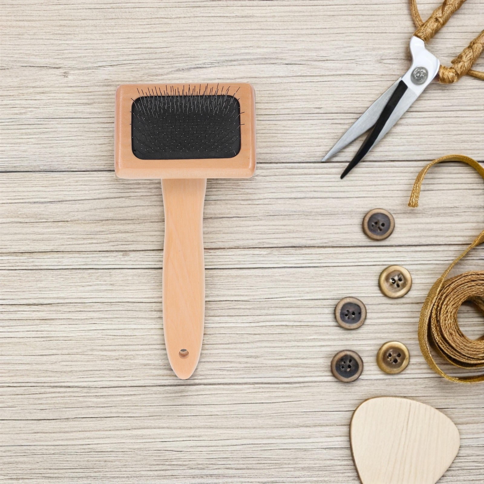 TABLZONE Khaki Wool Carders Wooden Felting Tool with Iron Wire for ...