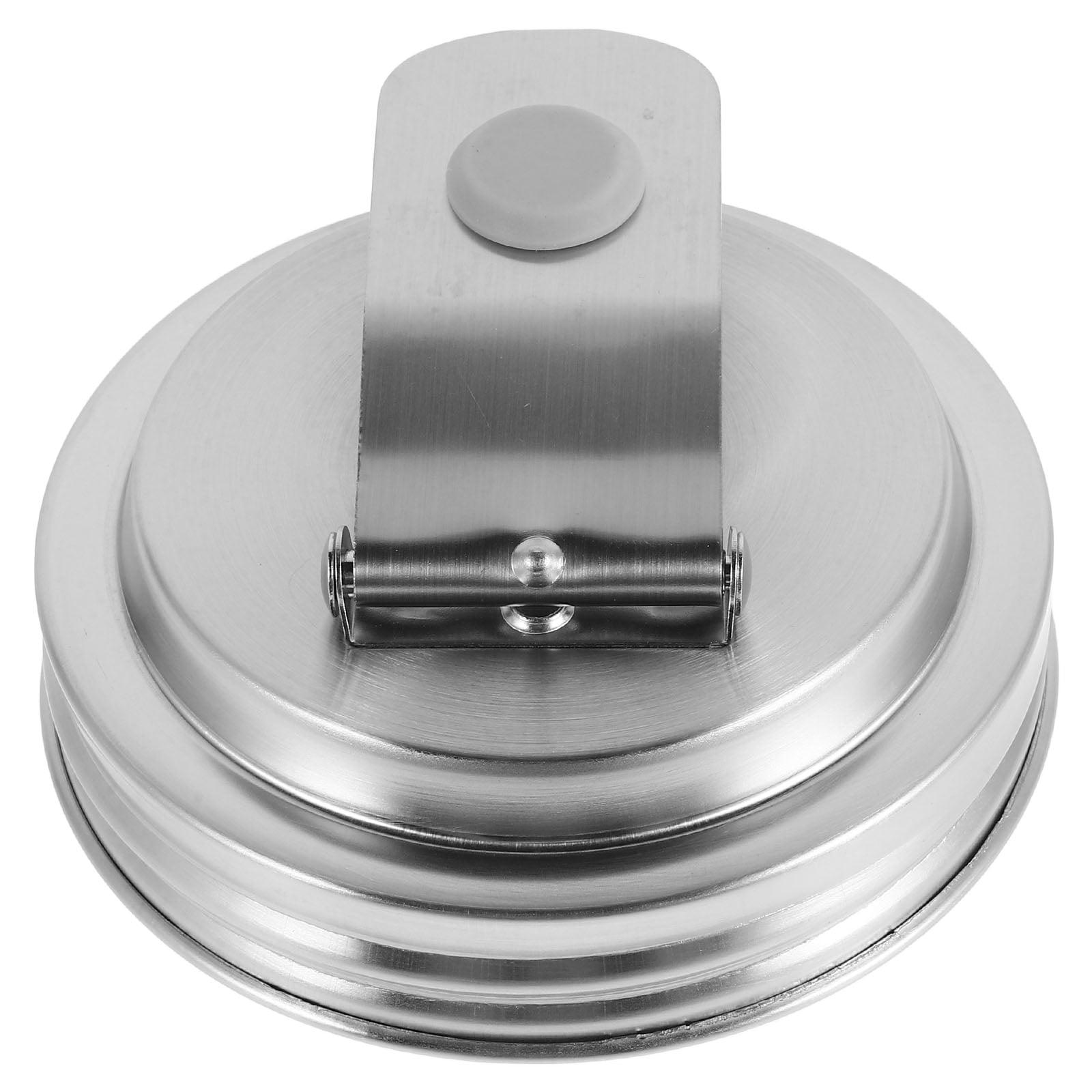 TABLZONE Mason Jar Lid with Straw Hole Silver Stainless Steel Flip-top ...