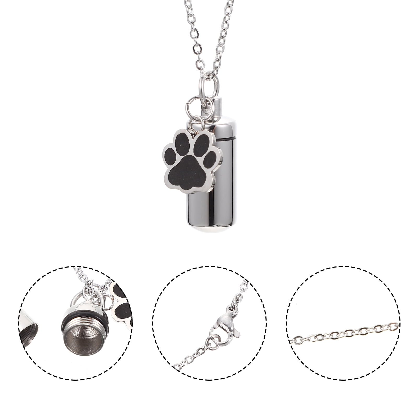 TABLZONE 2-Piece Stainless Steel Memorial Ashes Container for Pet ...
