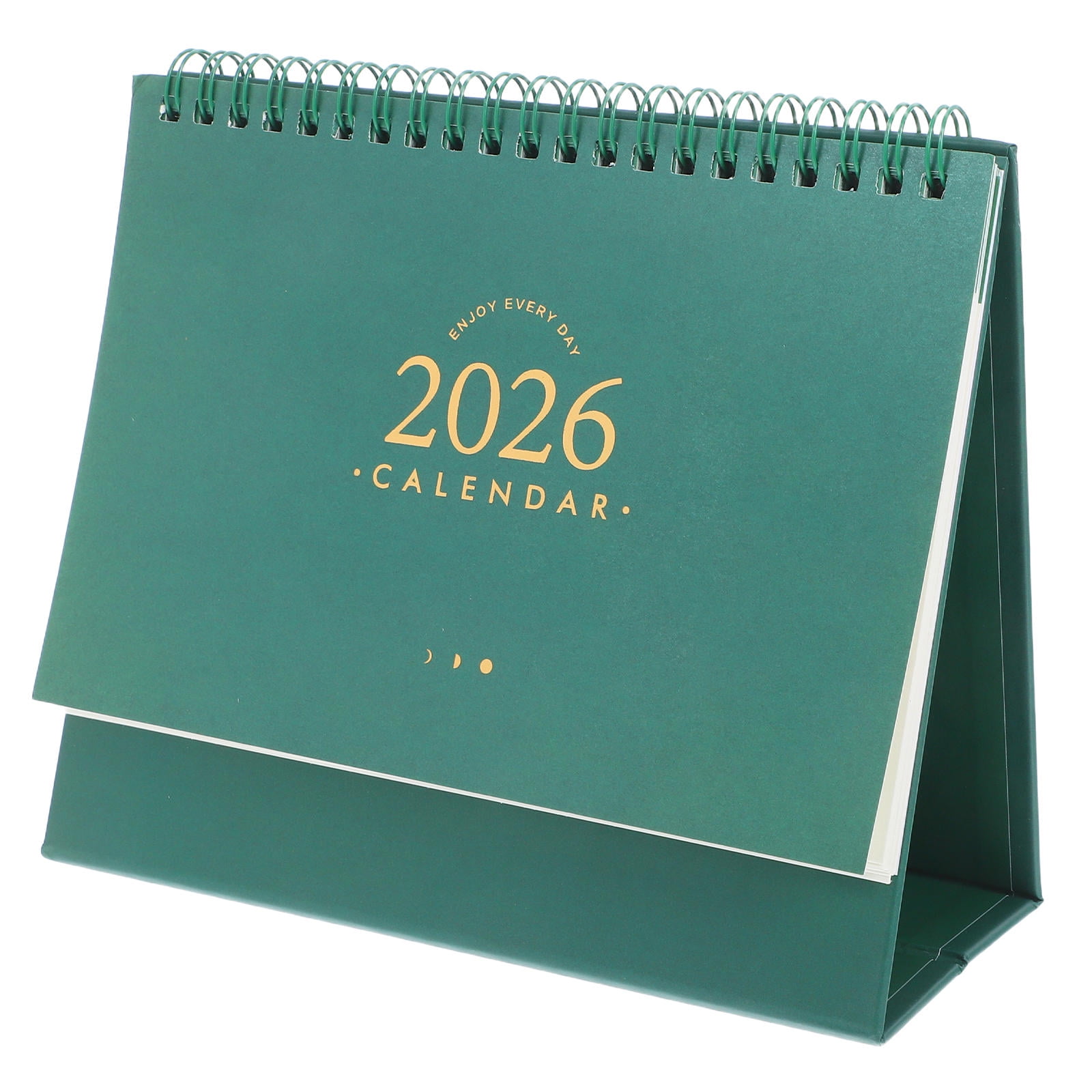TABLZONE Compact 2026 Desk Calendar, Green, Easy Flip, Sturdy Paper ...