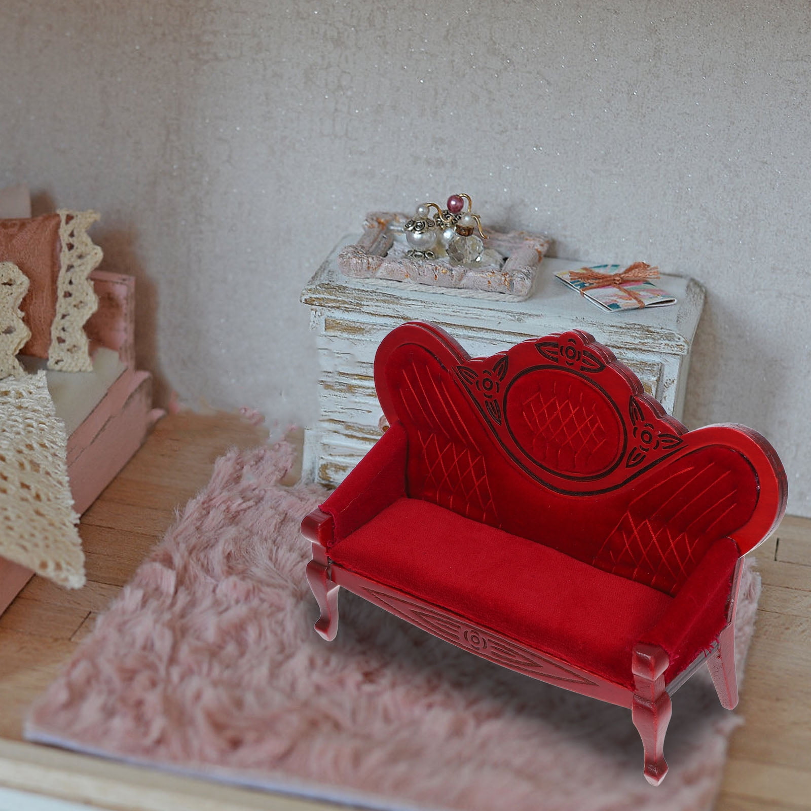 TABLZONE Decorative Mini Sofa Model Vintage Furniture for Collectors ...