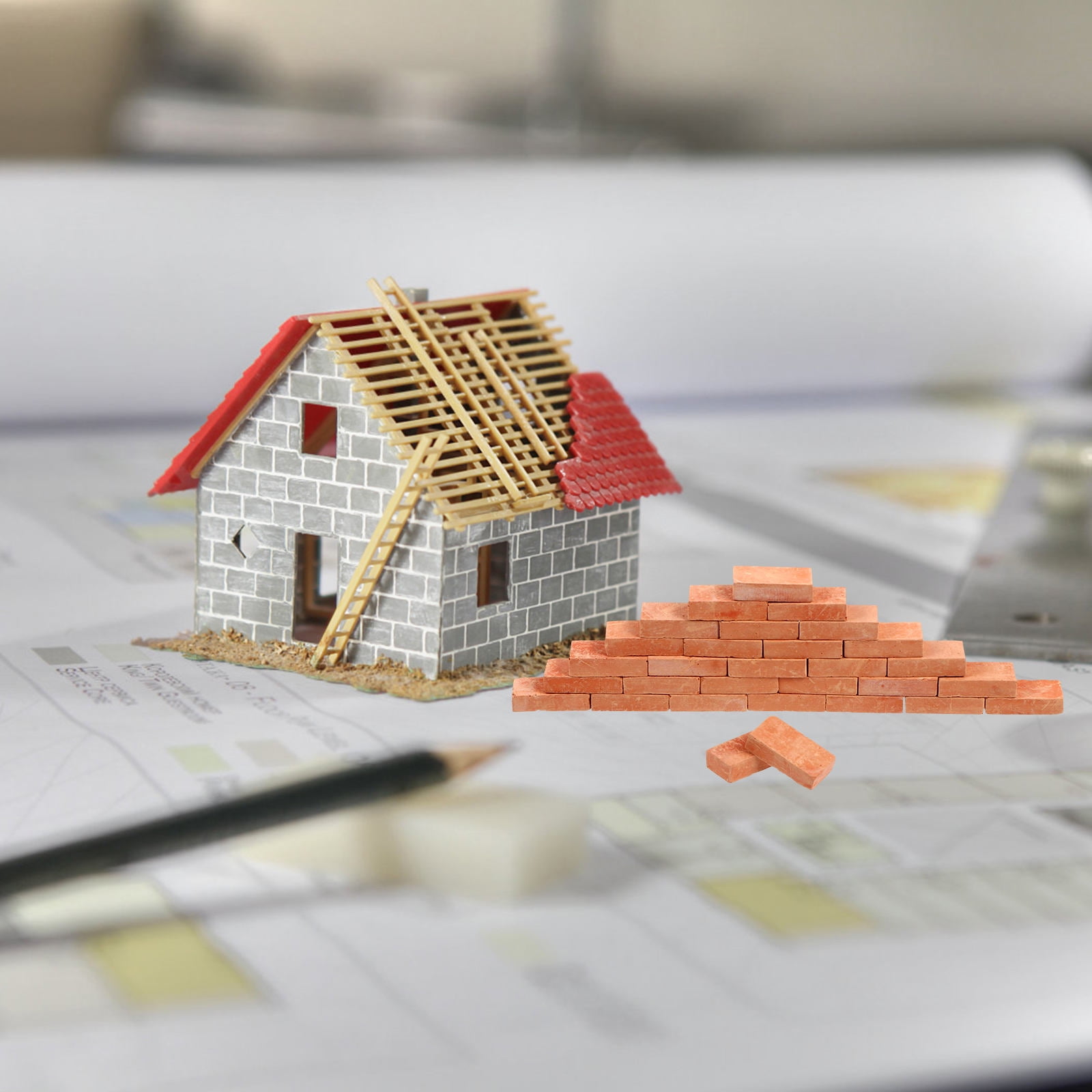 TABLZONE 50pcs Mini Brick Model Orange DIY Friends Home Improvement ...