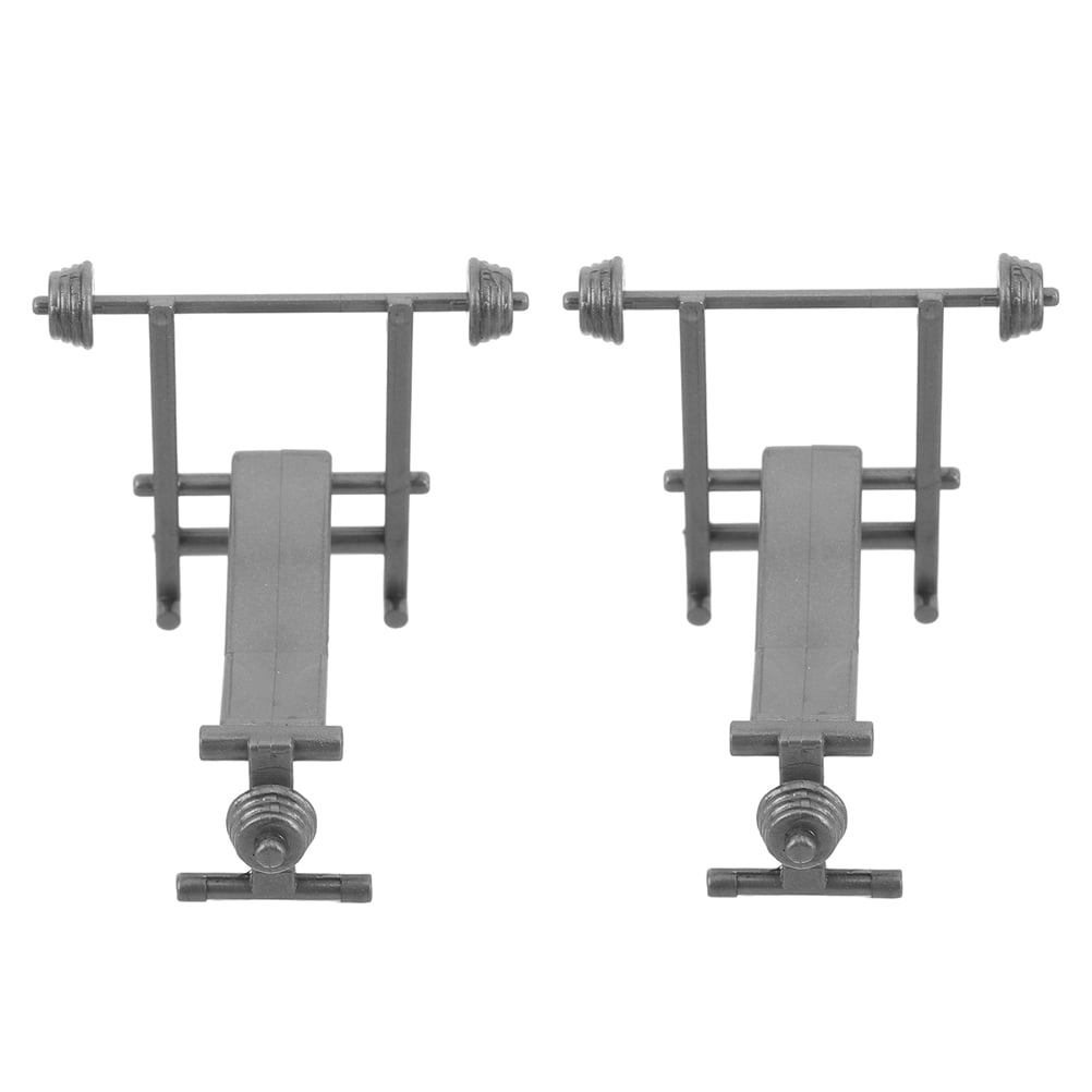 TABLZONE 2pcs Dollhouse Workout Playset Miniature Weight Bench Grey ...