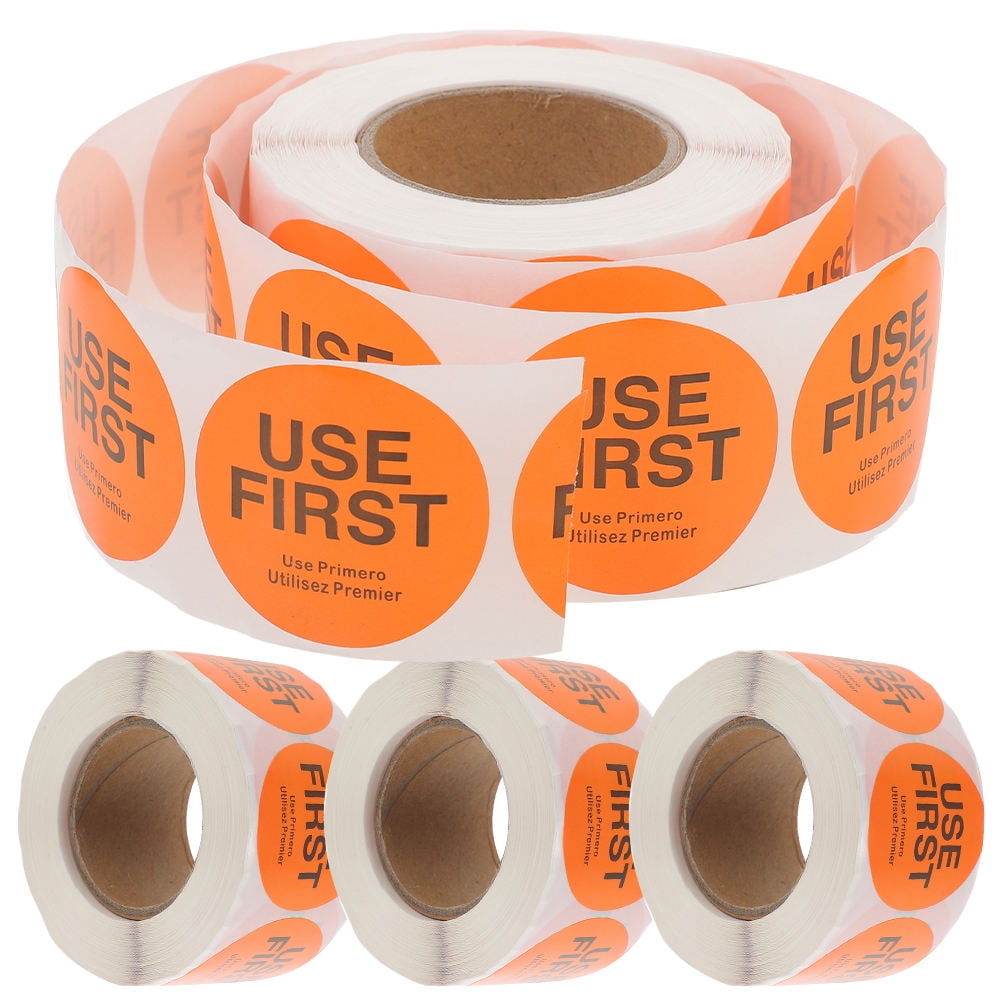 TABLZONE Orange Use First Labels Food Service Stickers for Home and ...