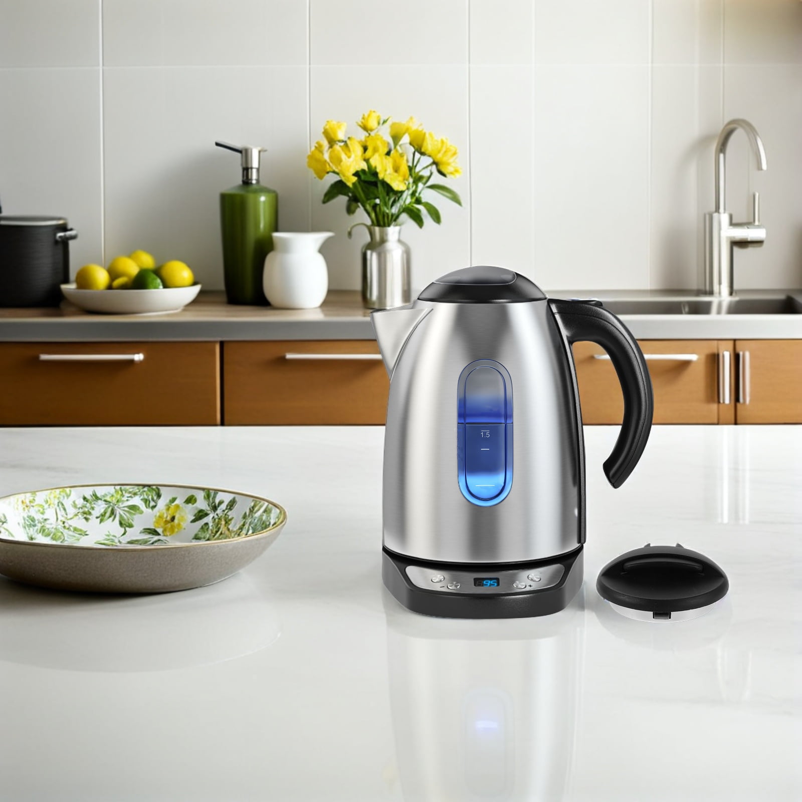 TABLZONE Black Stainless Steel and Plastic Kettle Lid Replacement for ...
