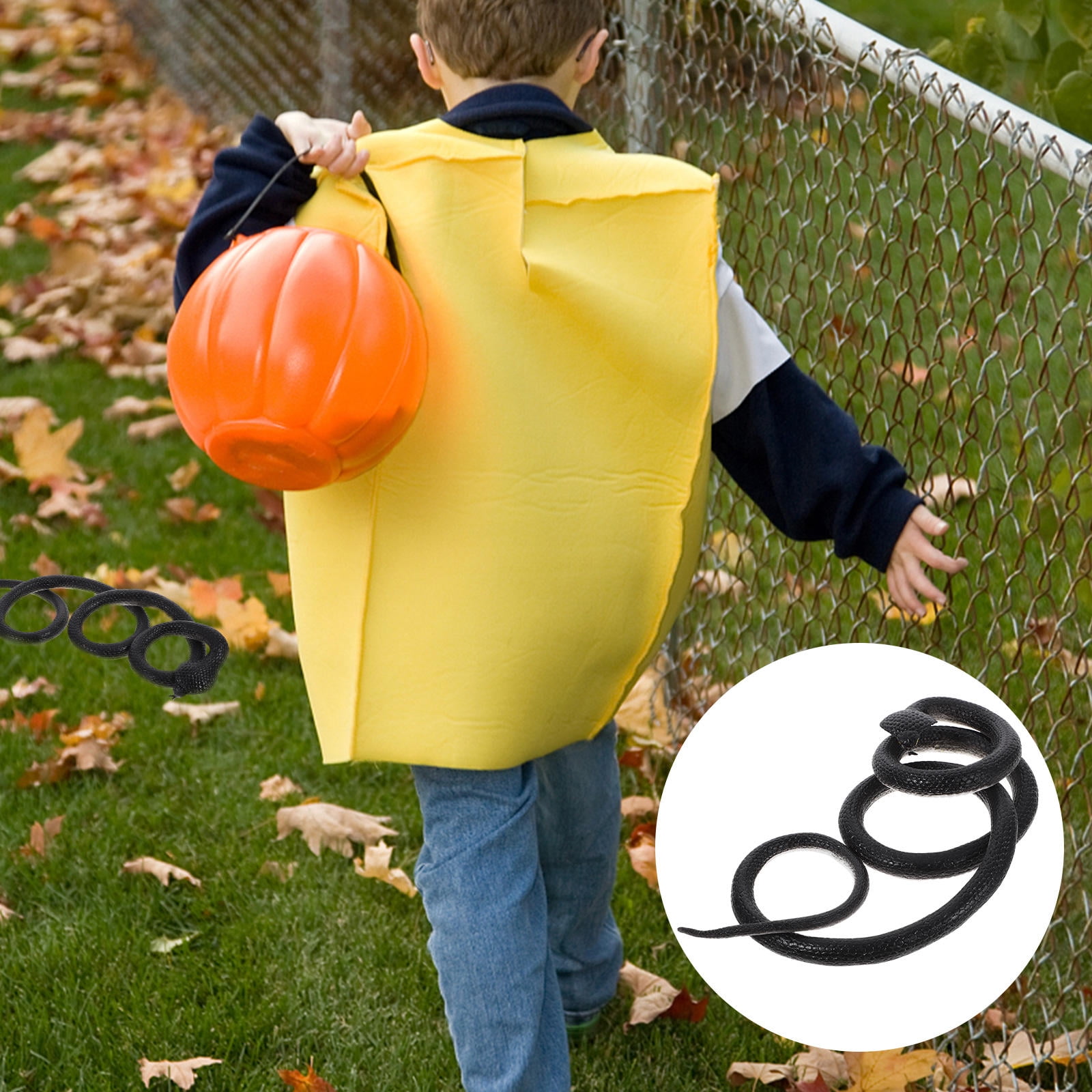 TABLZONE Artificial Snake Horror Toy TPR Black 1Pcs Back to School ...