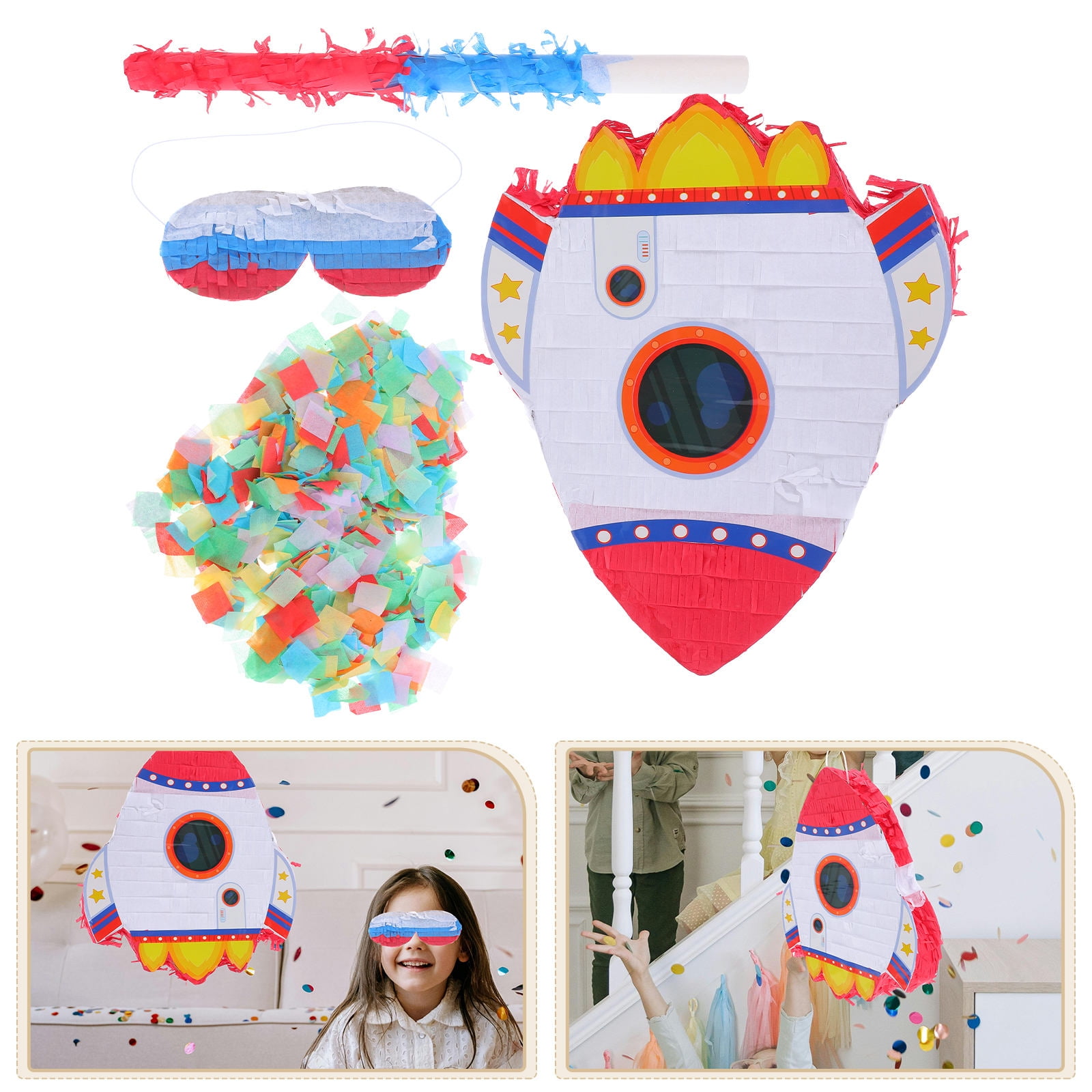 TABLZONE Hanging Rocket Pinata Fillable Design for Birthday Parties ...