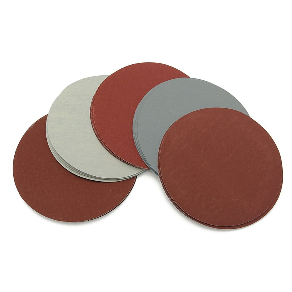 TABLZONE Round Abrasive Sandpaper Pads 25Pcs 5 Inch Aluminum Oxide Red ...