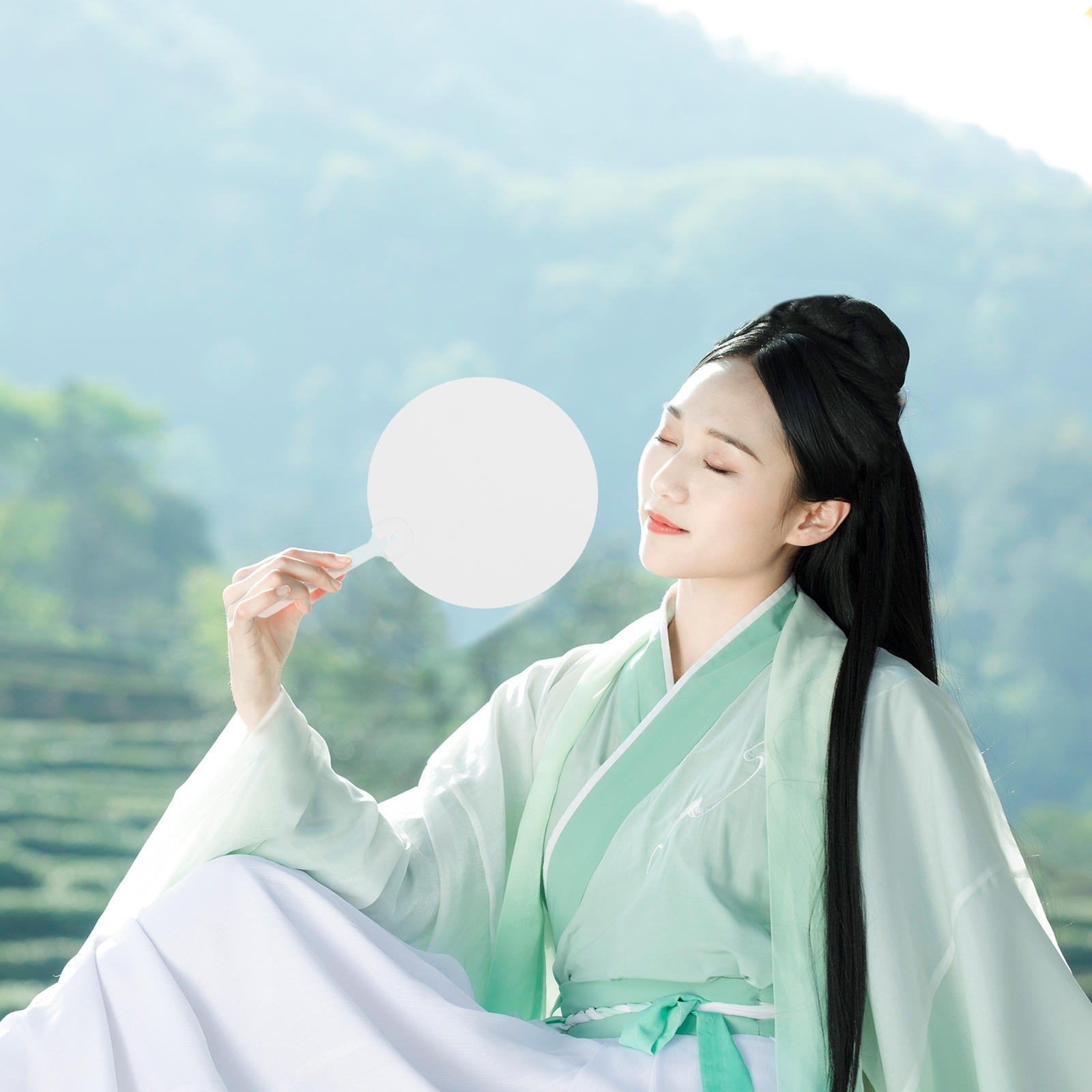 TABLZONE Round Wedding Fans Sublimation Blank For Diy In Weddings 6Pcs ...