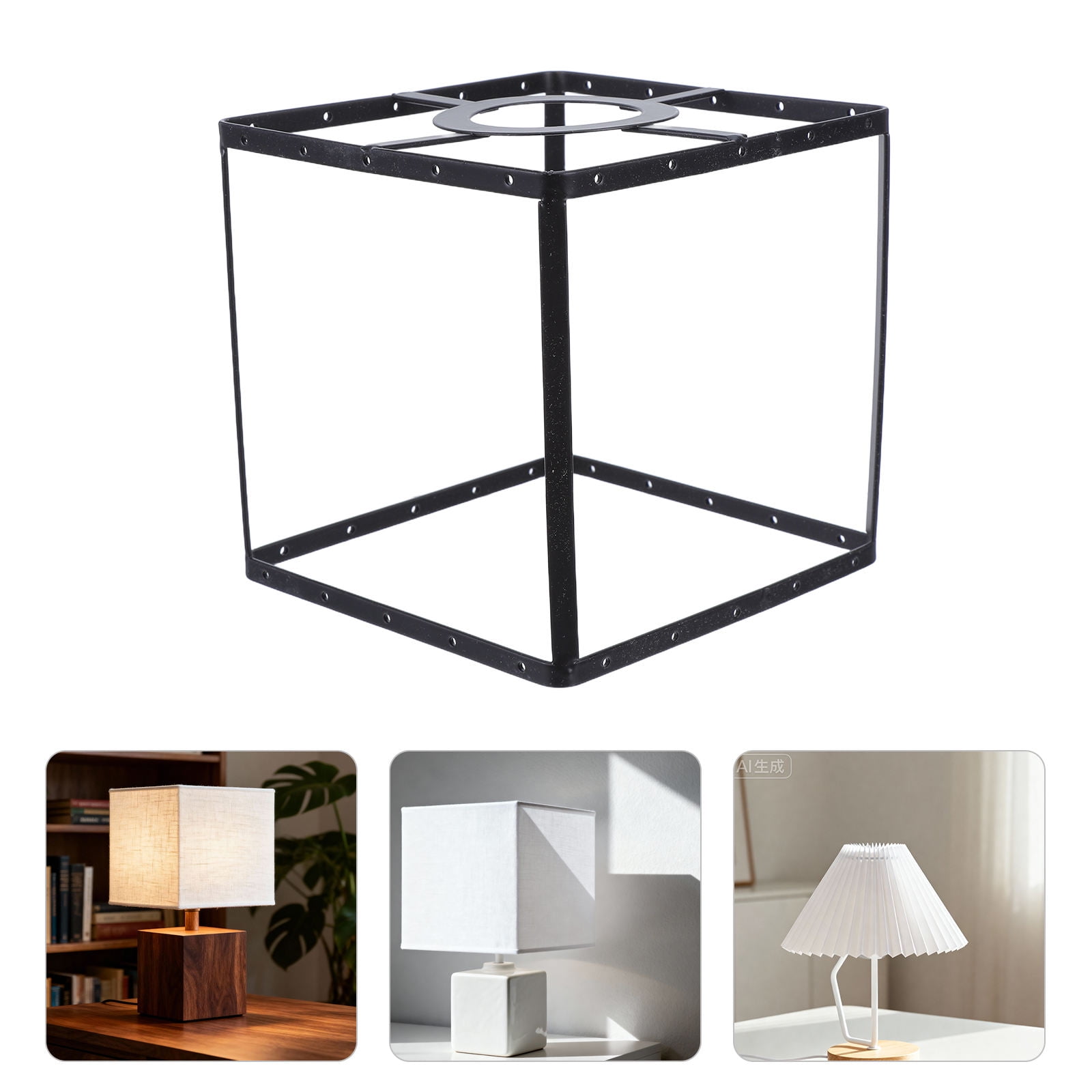 TABLZONE Rustic Black Metal Wire Lampshade Frame for Pendant and ...