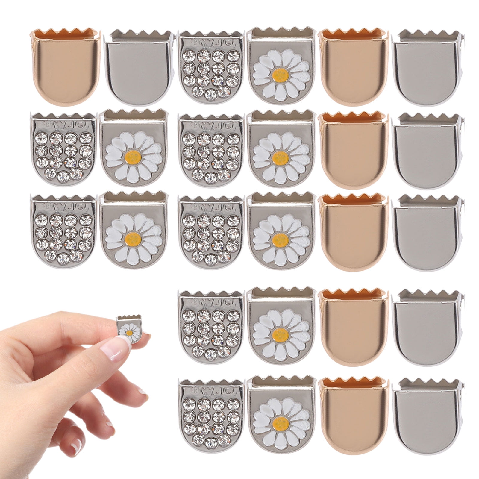 TABLZONE Iron Shoe Lace Locking Clips with Daisy Flower Design ...