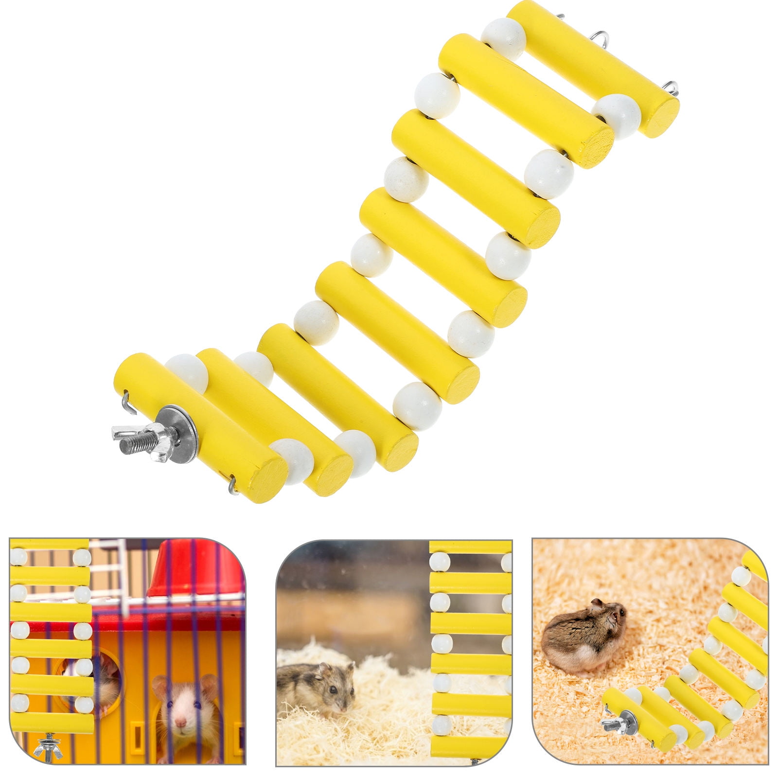TABLZONE Small Wooden Pet Cage Bridge for Indoor Small Animal Playtime ...