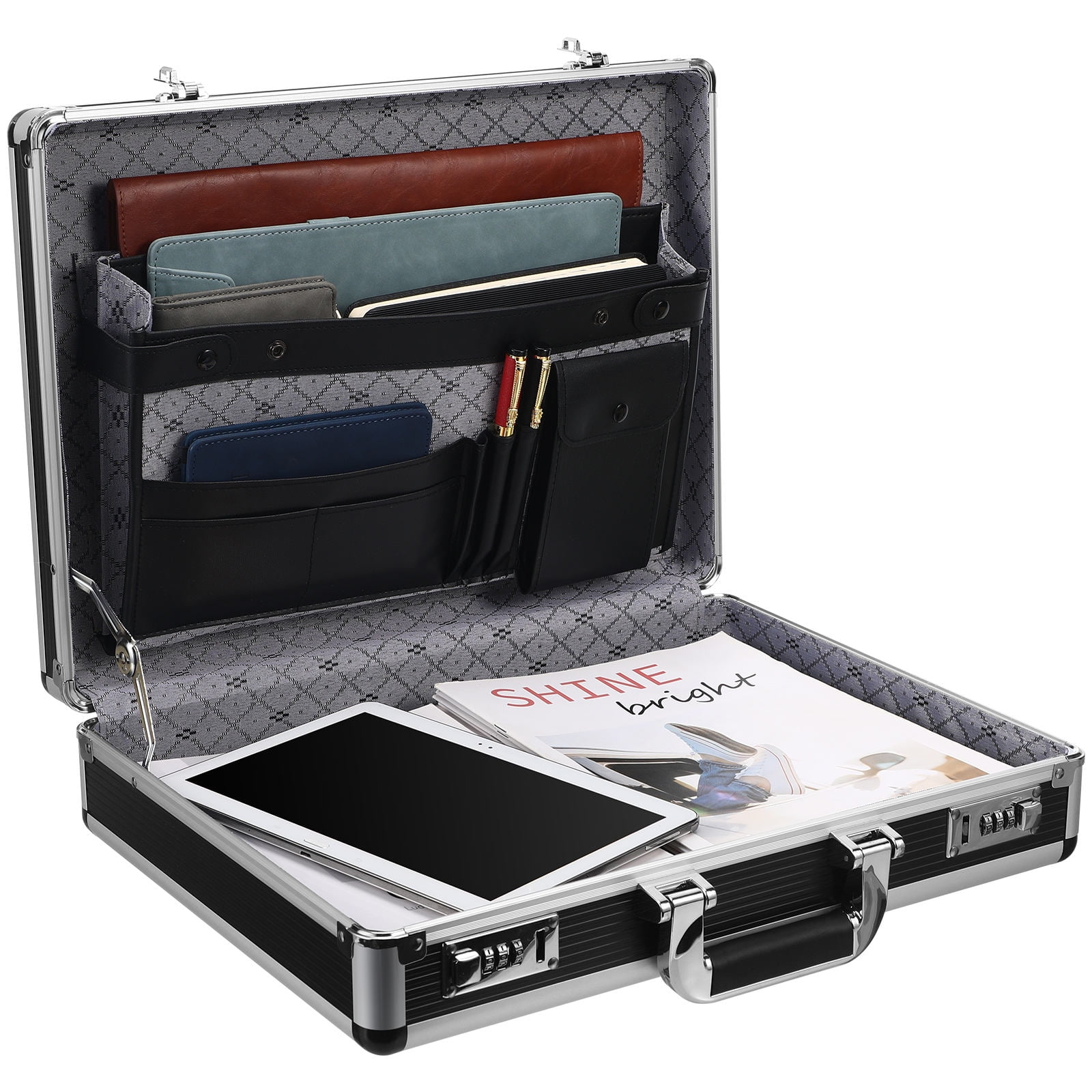 TABLZONE Small Tool Case Lockable Toolbox Black Aluminum Alloy for ...