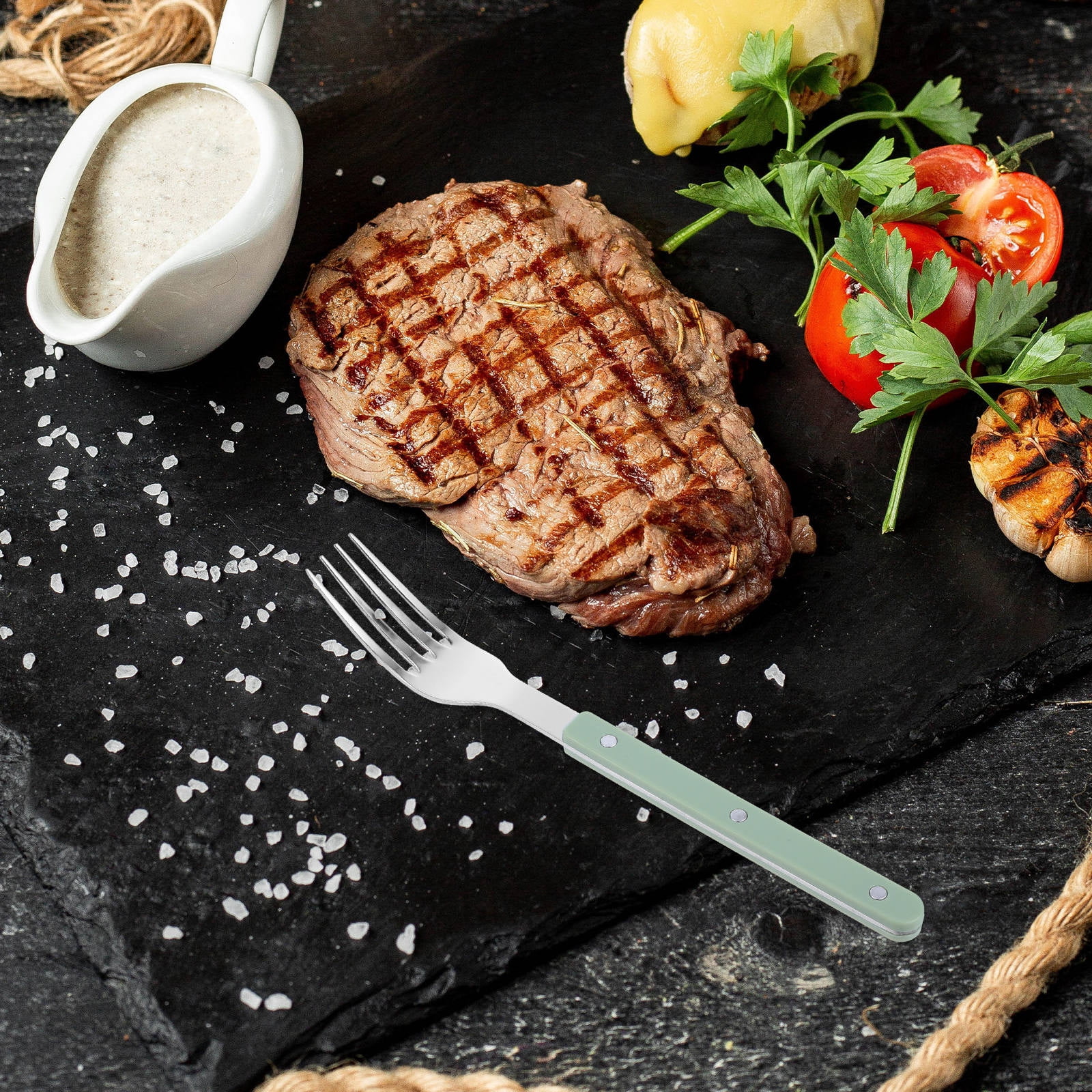 TABLZONE Elegant Stainless Steel Small Fork for Western Cuisine and ...
