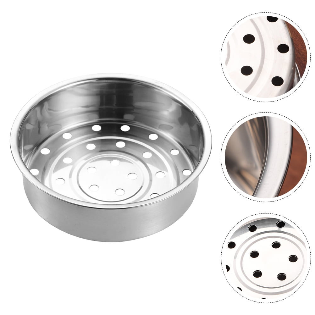 TABLZONE Round Holes Steamer Basket Silver Stainless Steel 1Pack 22 ...