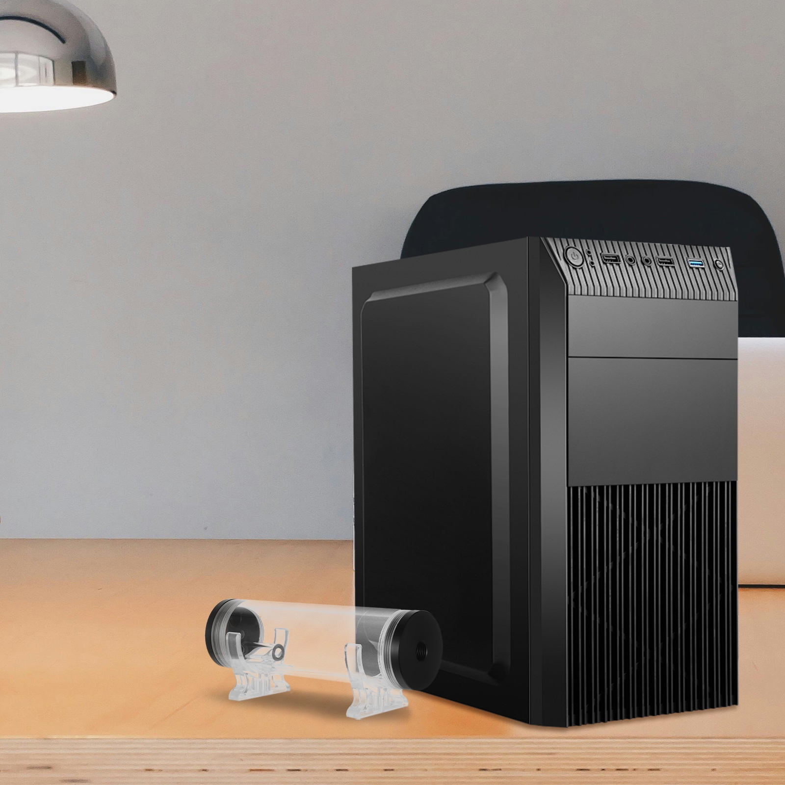 TABLZONE Black Water Cooling Cylindrical Tank Full Open Design for ...