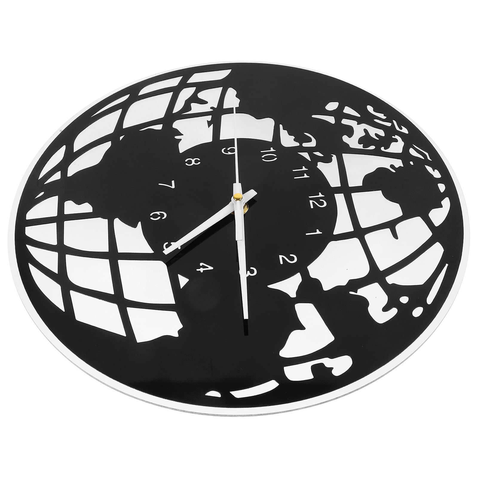TABLZONE Mute Plastic World Map Wall Clock Silent Non Ticking for ...