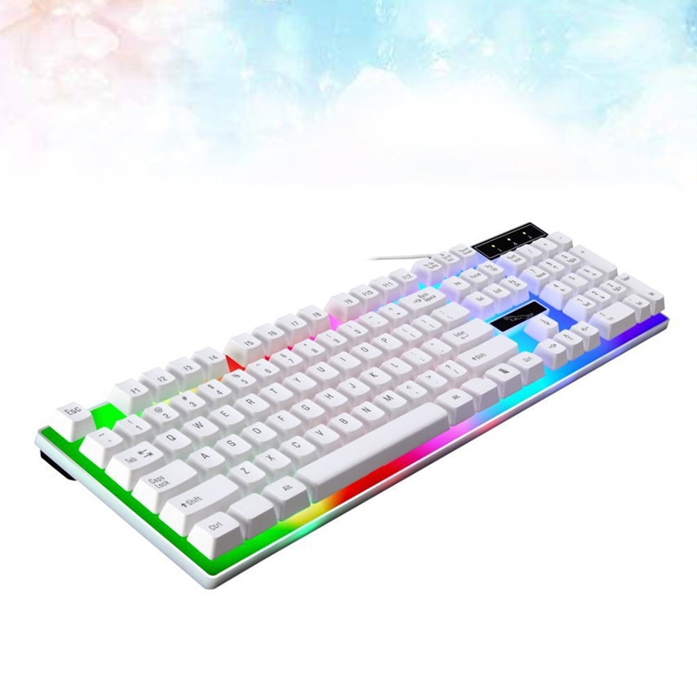 TABLZONE Lighted Keyboard Wired Connection in White Plastic for Outdoor ...