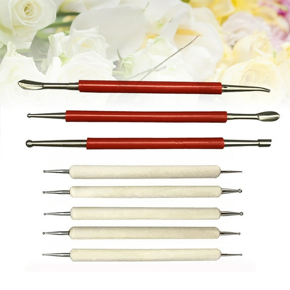 TABLZONE Wooden Clay Sculpting Tools Ball Stylus Pottery Carving Modeling Tools Assorted Colors ...